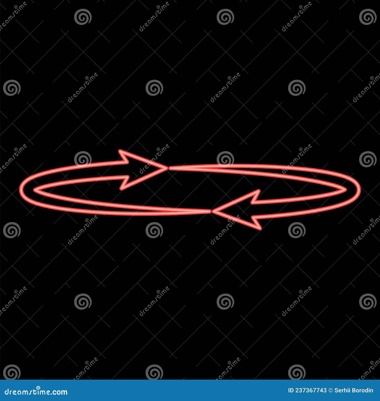 Neon Two Arrows on the . Angle 360 Red Color Vector Illustration Image ...