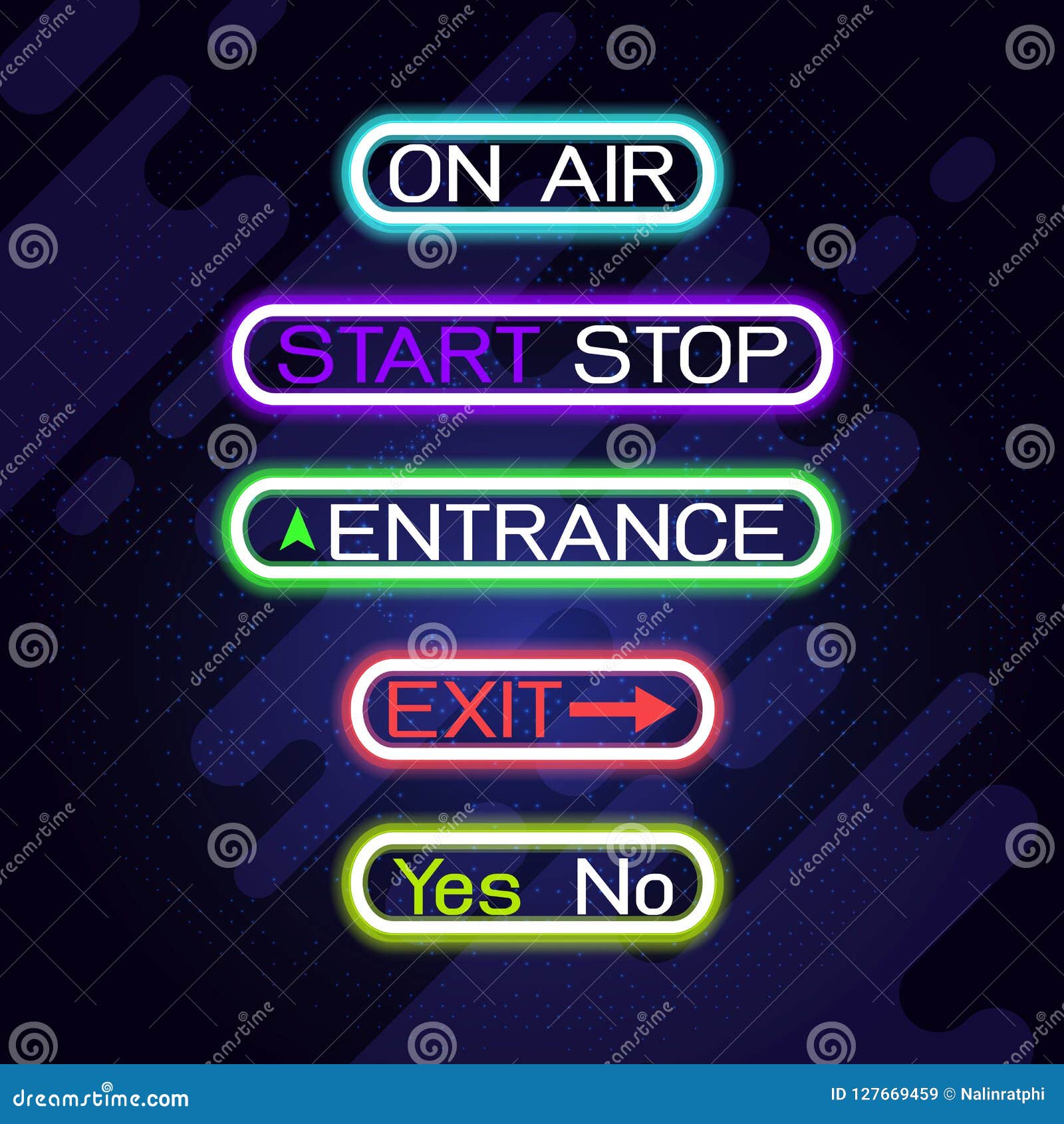 Neon Useful Banners on Abstract Background Stock Vector - Illustration ...