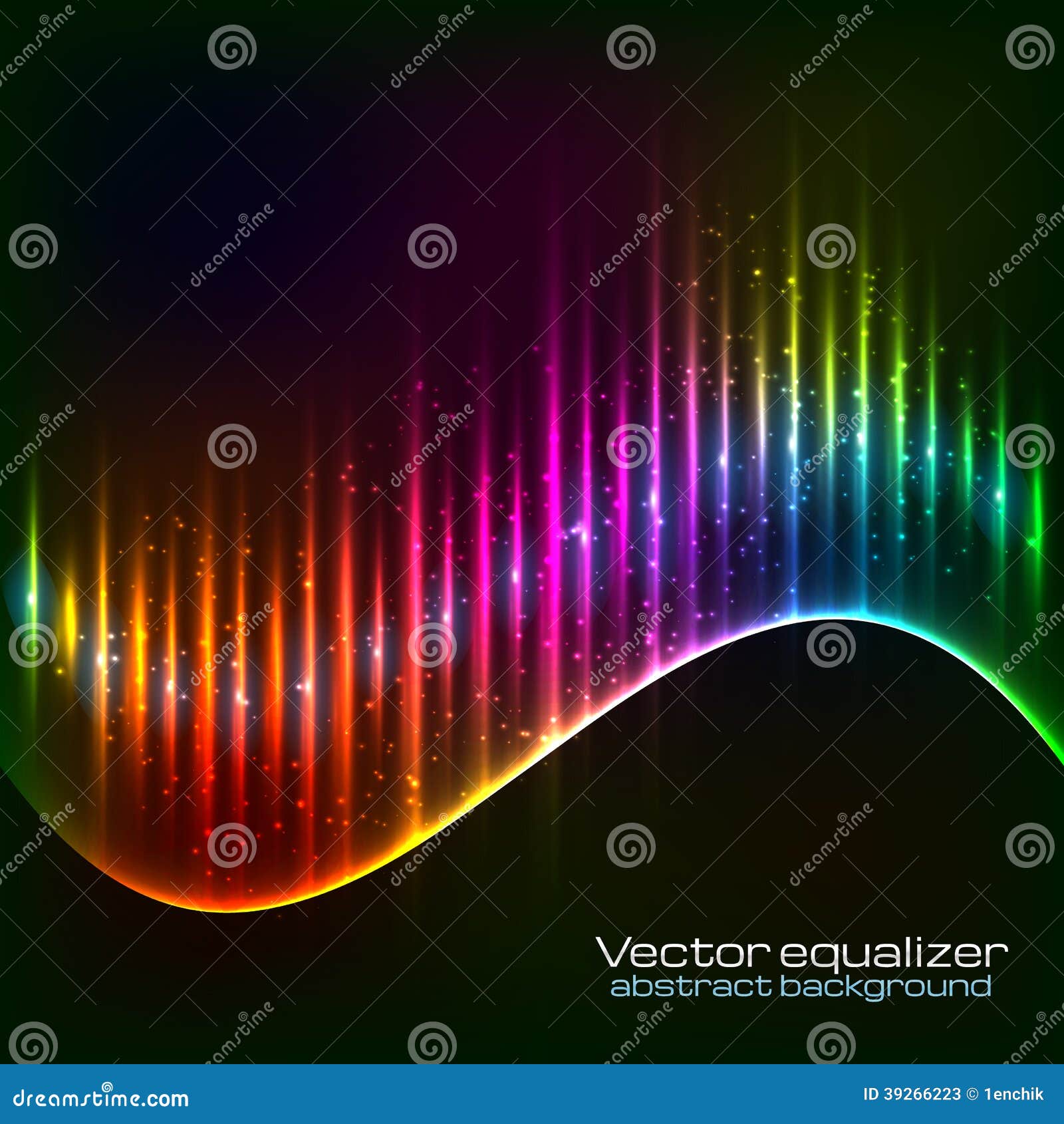 Neon vector equalizer wave stock vector. Illustration of abstract ...