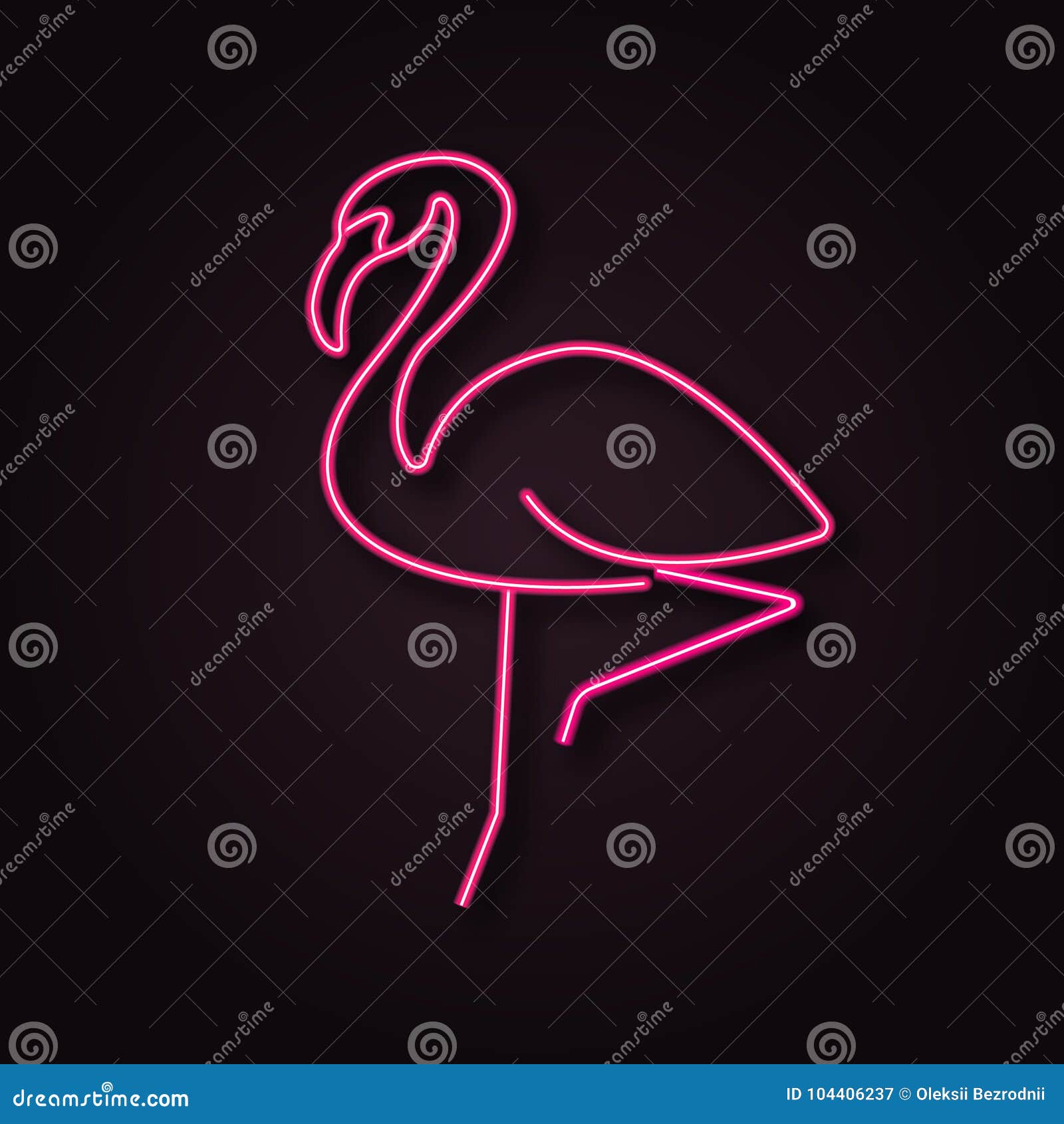 Neon vector flamingo stock vector. Illustration of element - 104406237