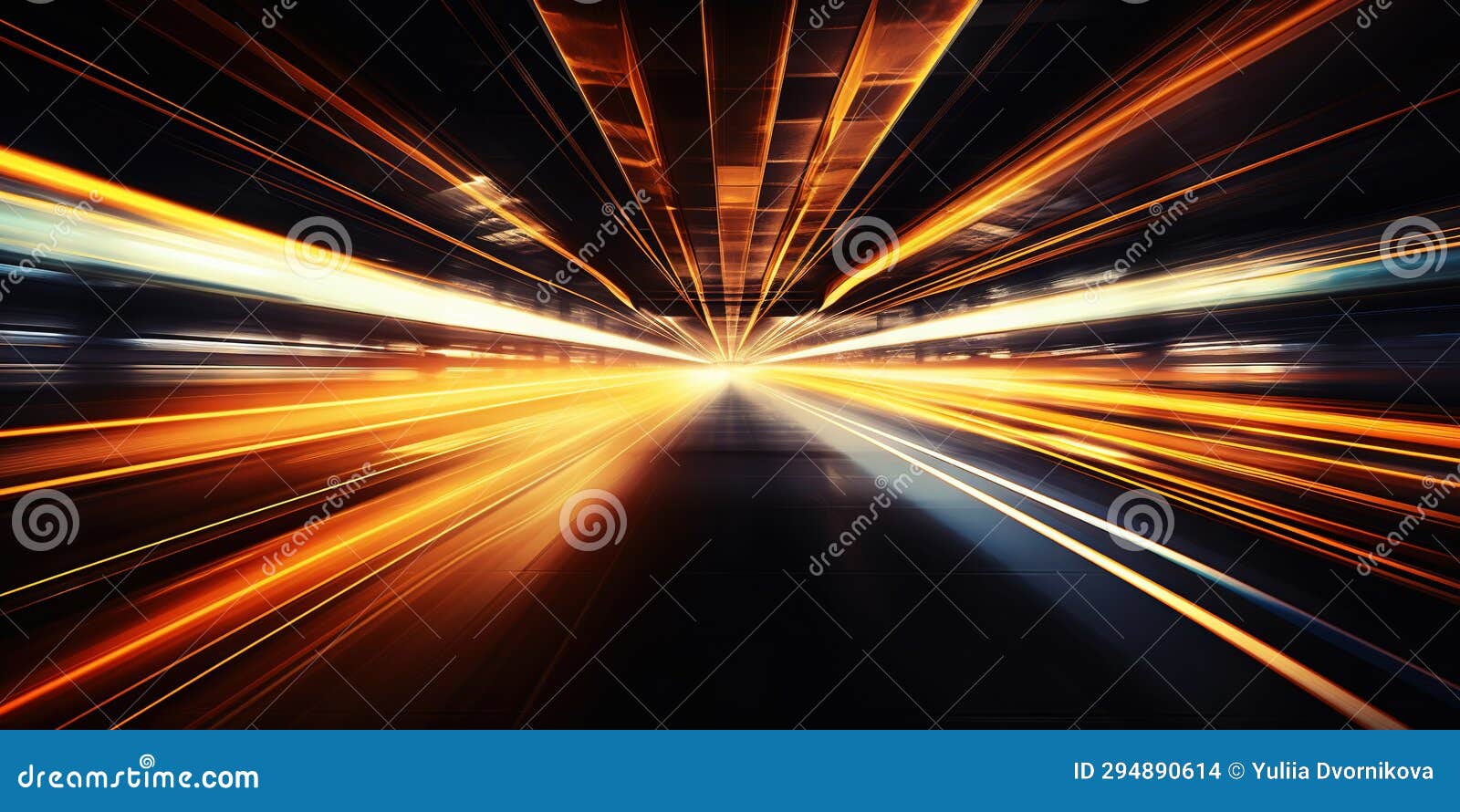 Neon Velocity: Urban Pulse of the Night. Speed Light Trails Stock Photo ...