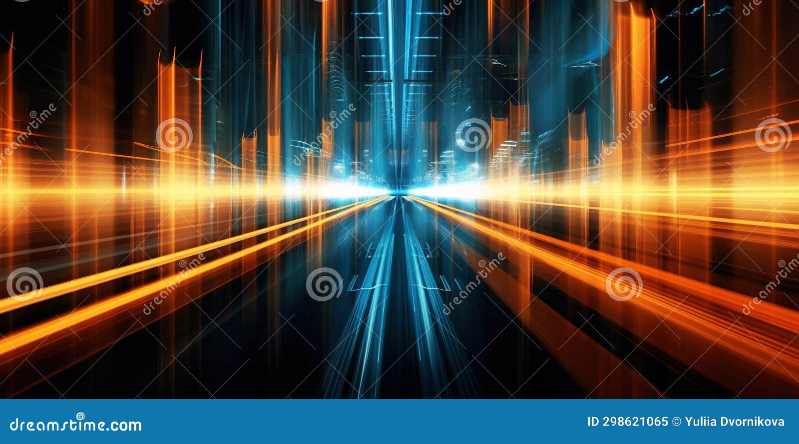 Neon Velocity: Urban Pulse of the Night. Speed Light Trails Stock Image ...