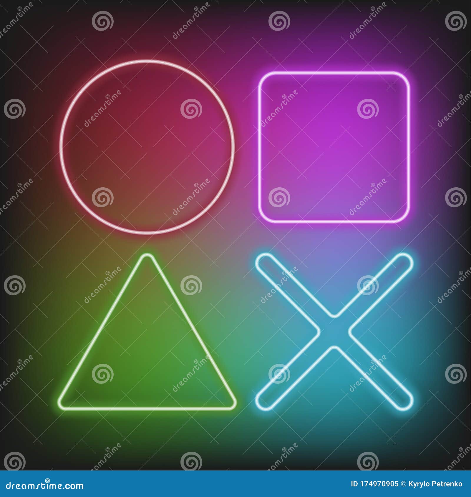 Neon Video Game Icon Control Game Vector Stock Illustration ...