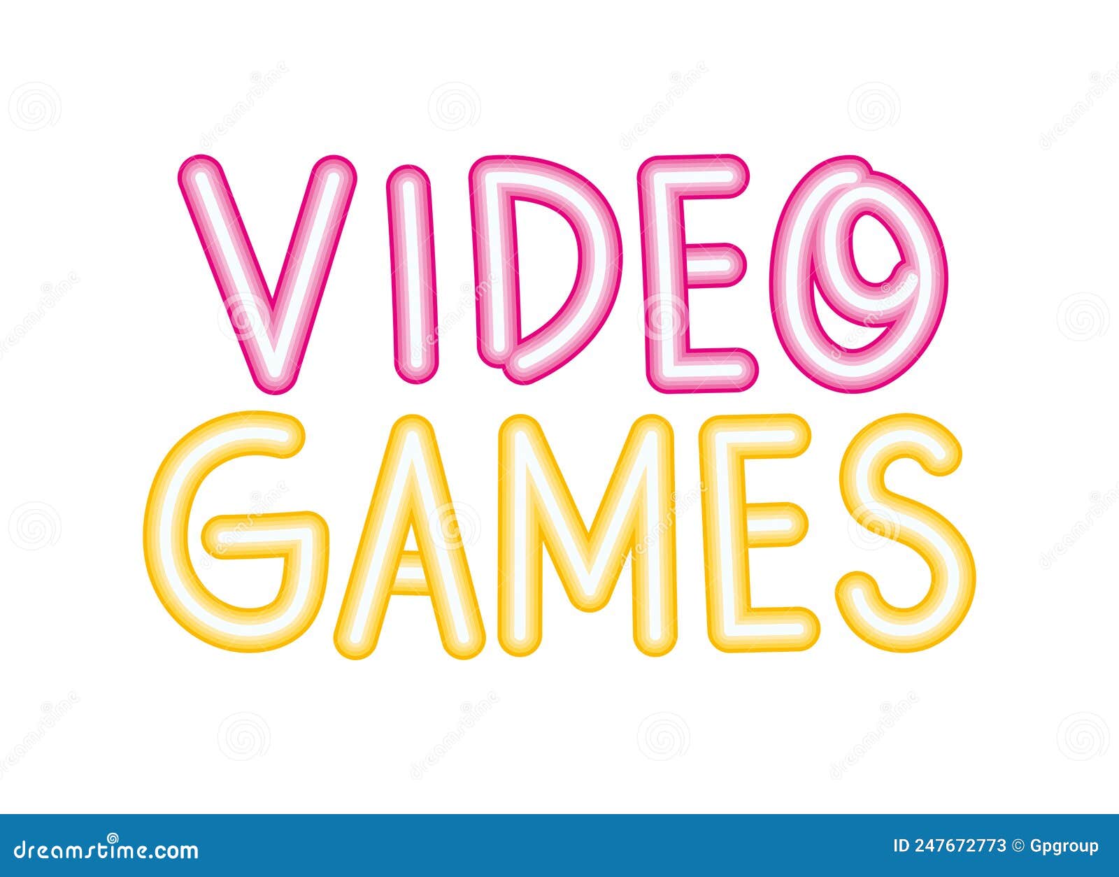 Neon video games sign stock vector. Illustration of luminous - 247672773