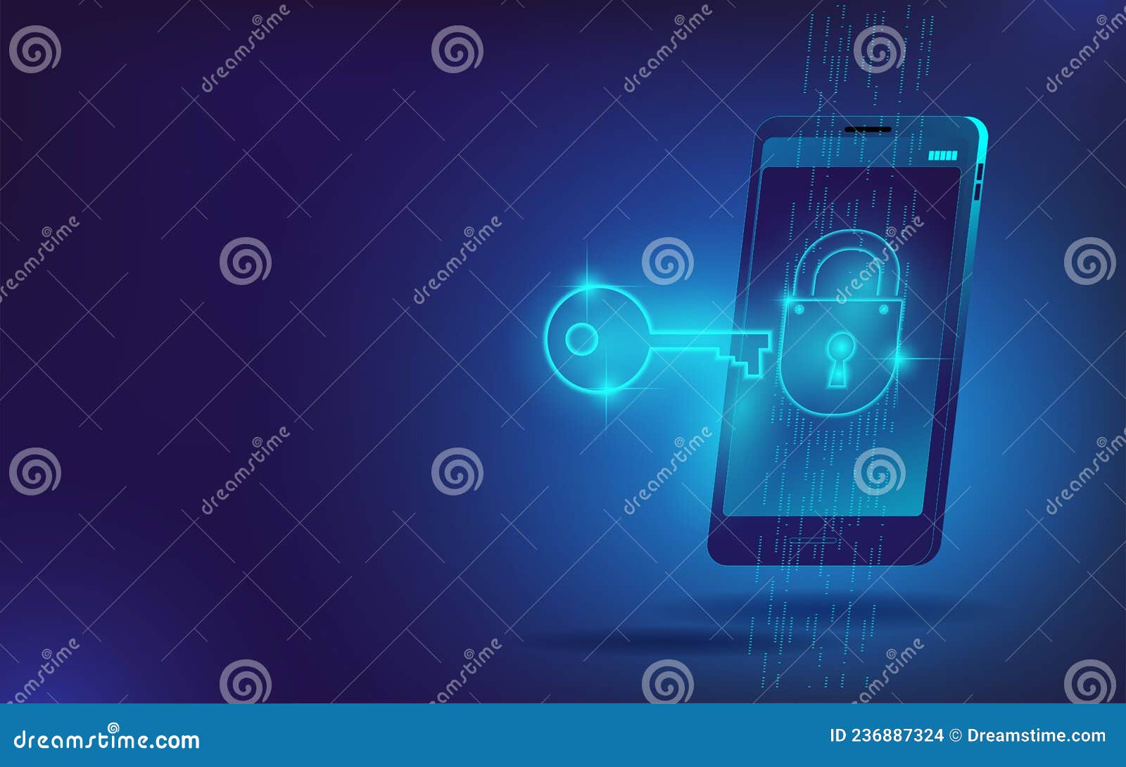 A Neon Virtual Key Opens a Virtual Lock on One of the Data Streams in ...