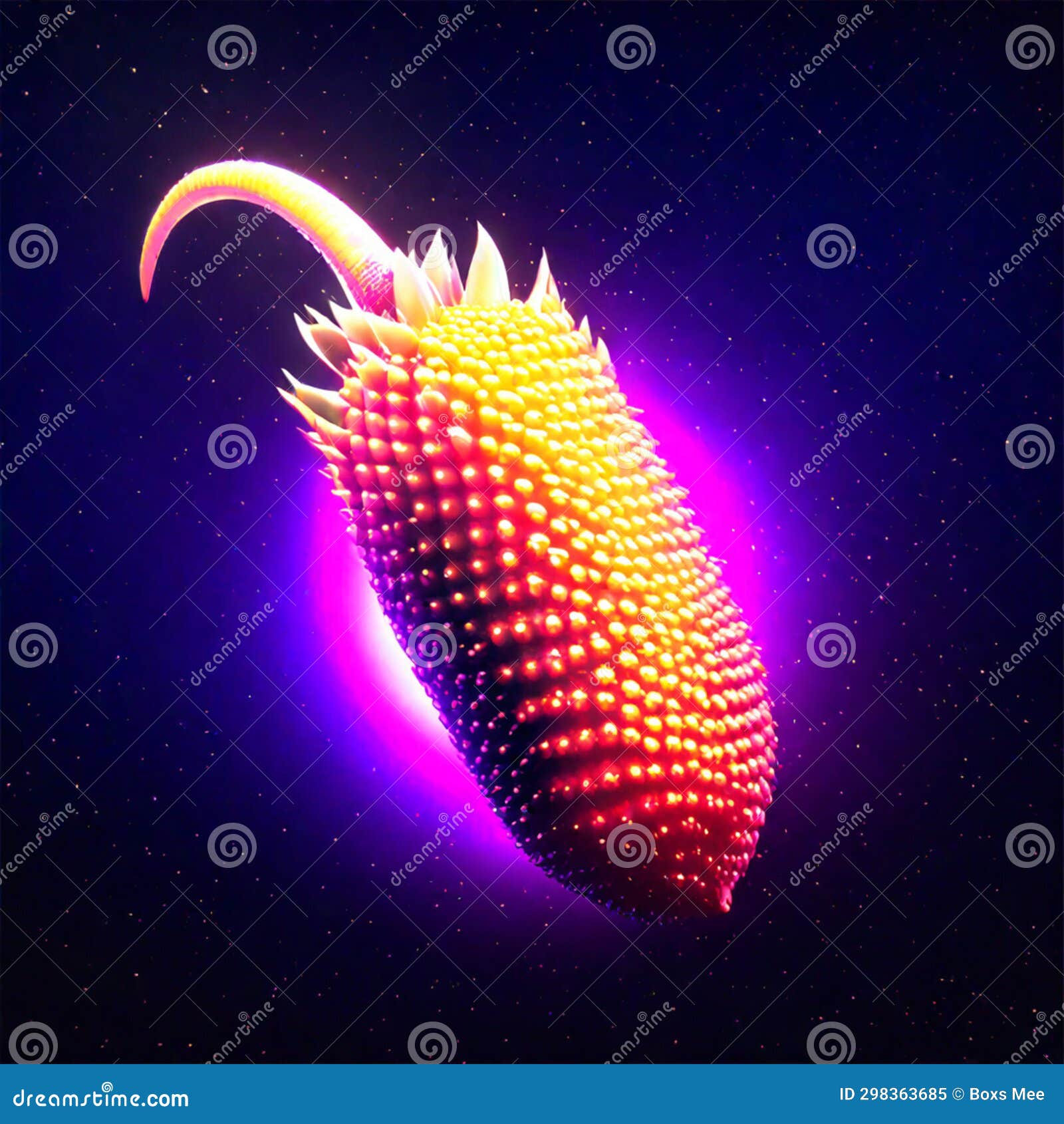 Neon Virus. Bacteria and Microbe Stock Illustration - Illustration of ...