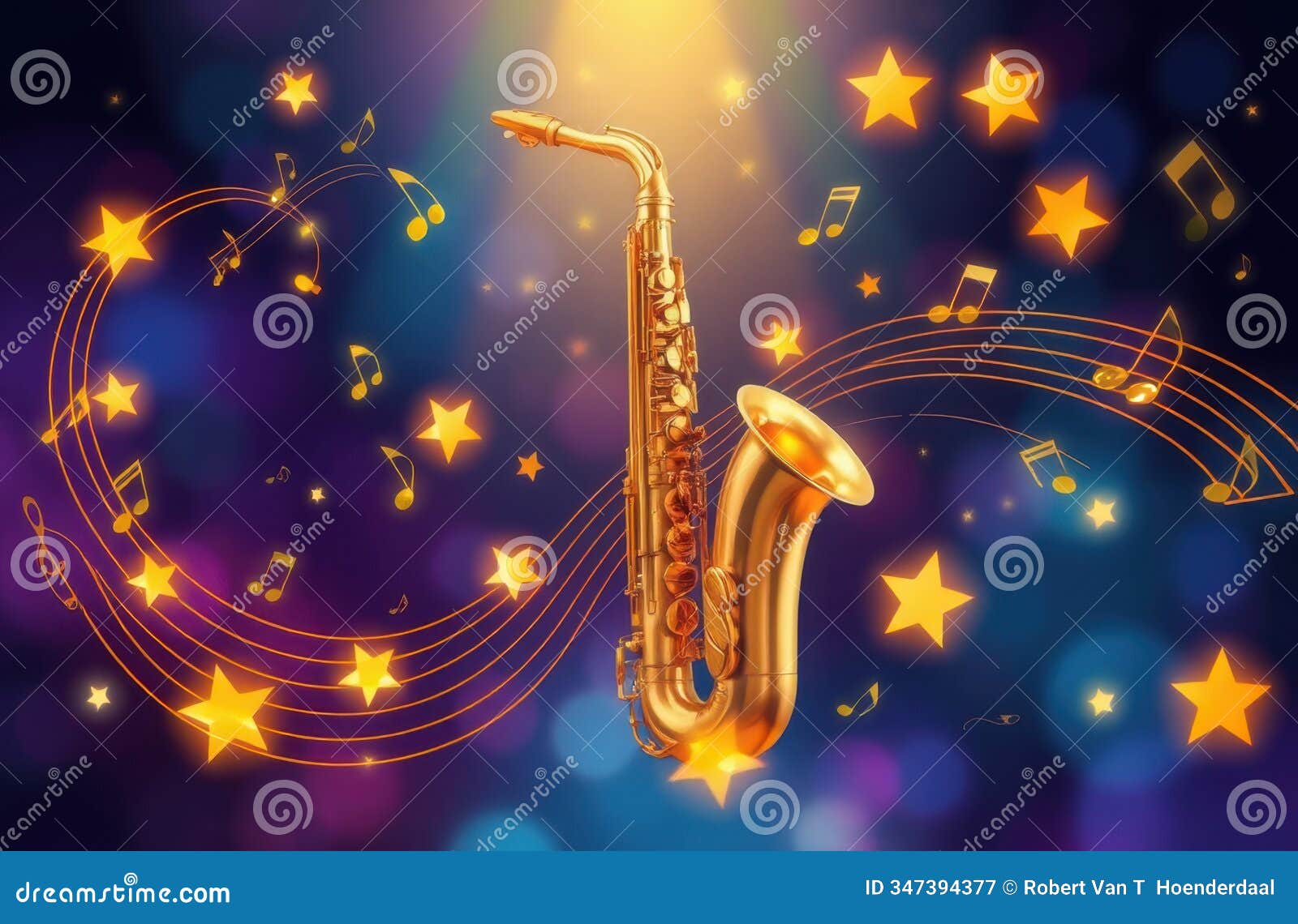Neon Wallpaper with a Saxophone at Music Notes at 28-11-2024 Stock ...