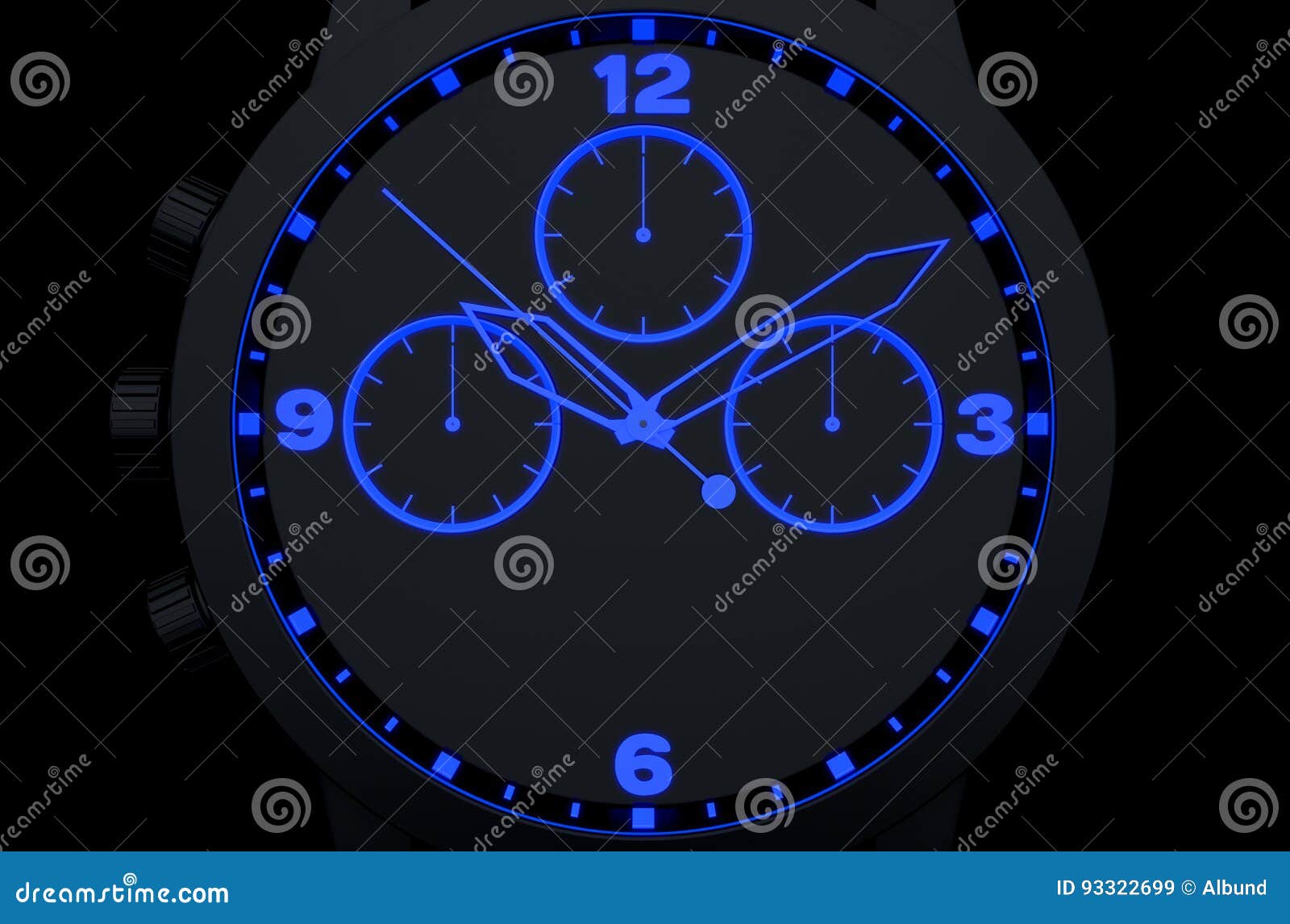 Neon Watch Face stock illustration. Illustration of hour - 93322699