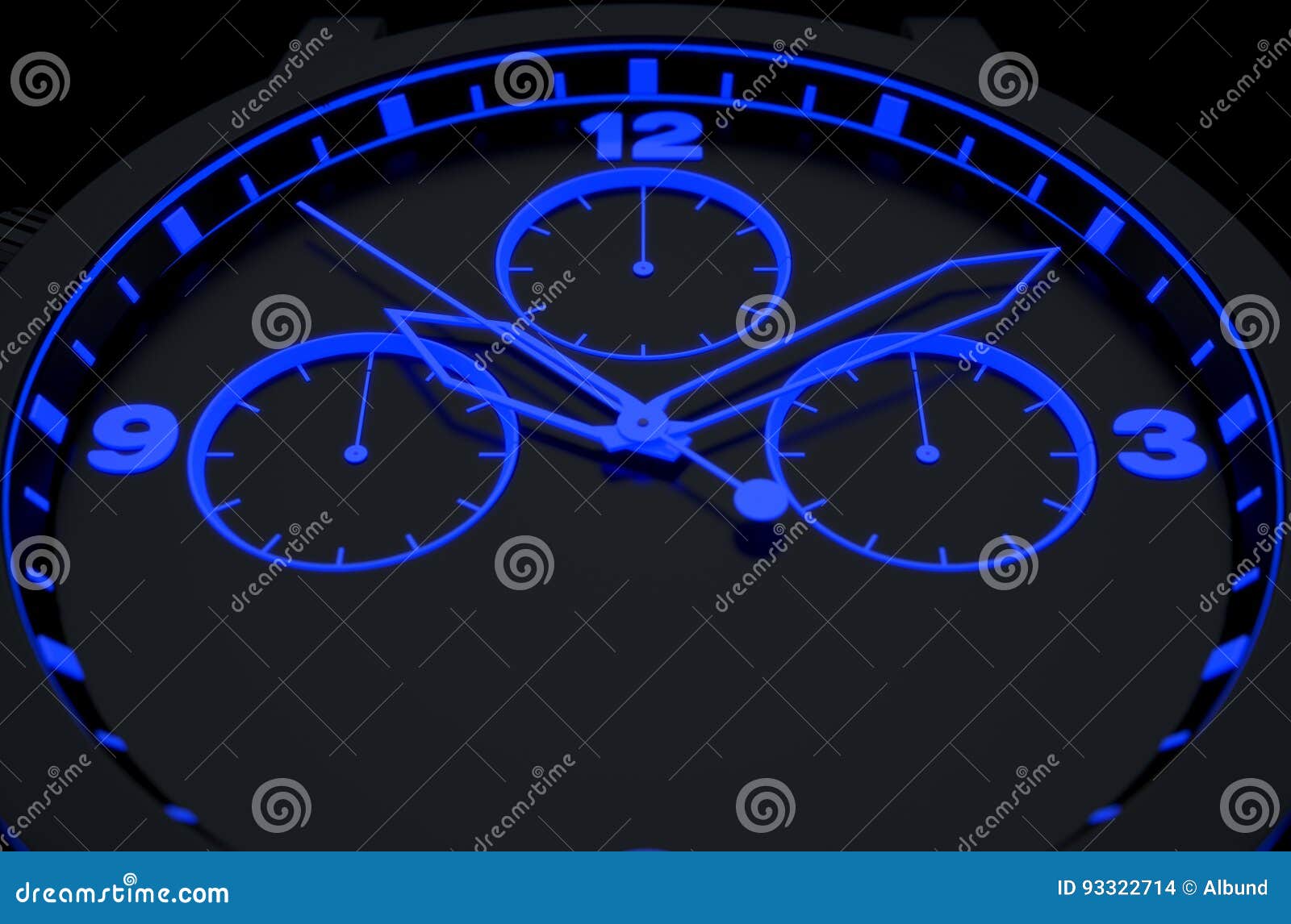 Neon Watch Face stock illustration. Illustration of deadline - 93322714