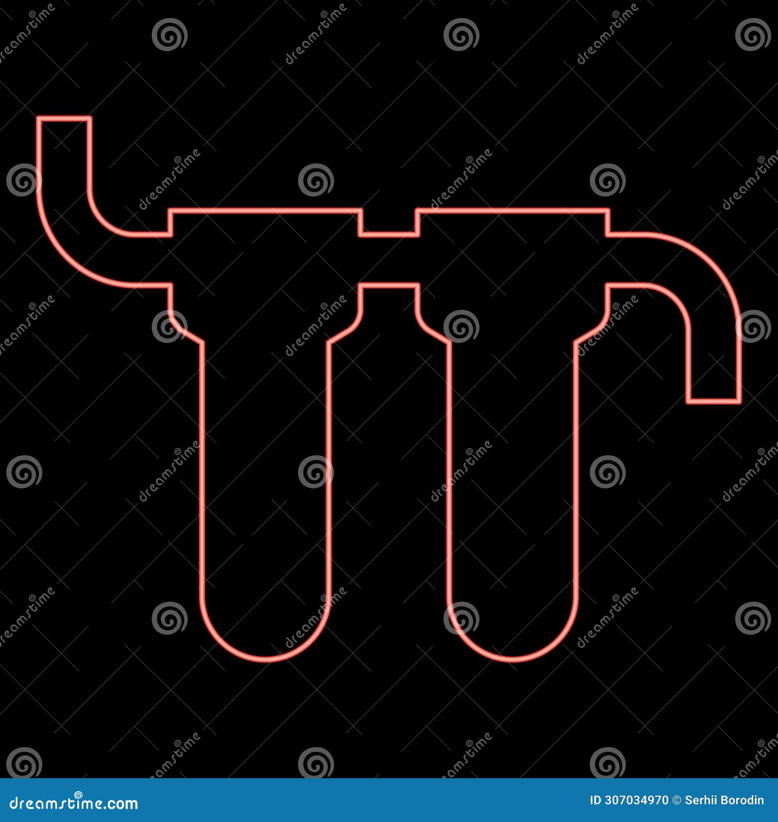 Neon Water Filters To Purify Drinking Red Color Vector Illustration ... Neon Water Filters To Purify Drinking Red Color Vector Illustration ...