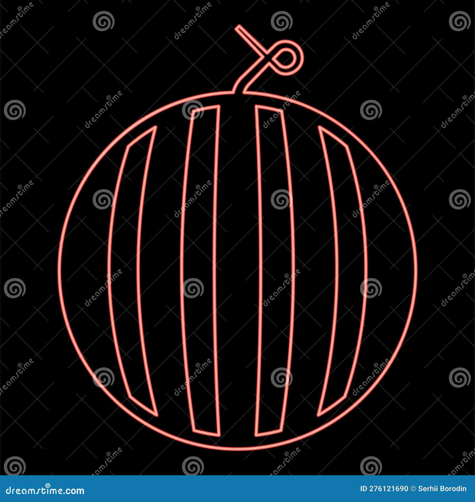 Neon Watermelon Berry Fruit Red Color Vector Illustration Image Flat ...