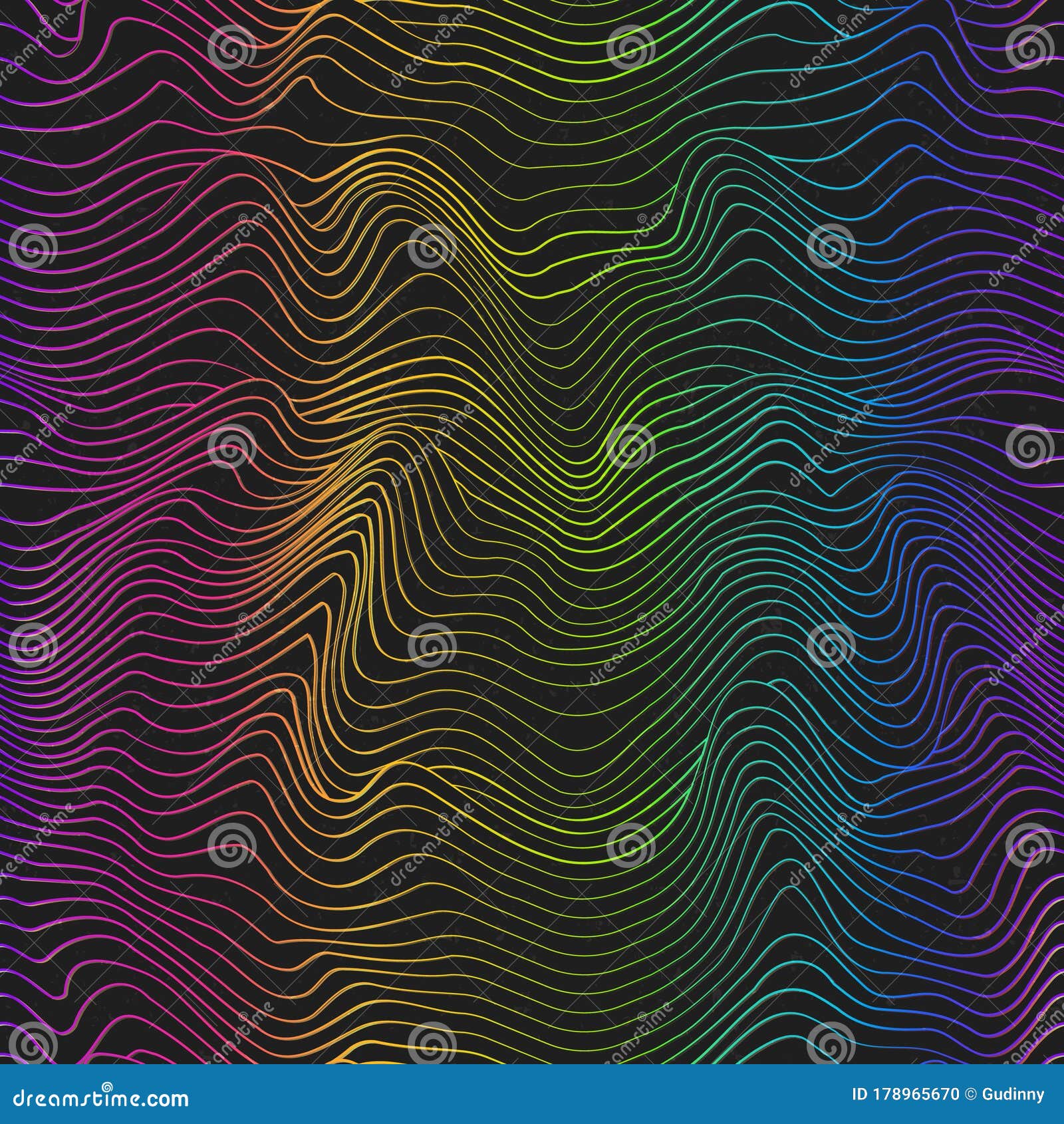 Neon Wave Geometric Seamless Pattern Stock Vector - Illustration of ...