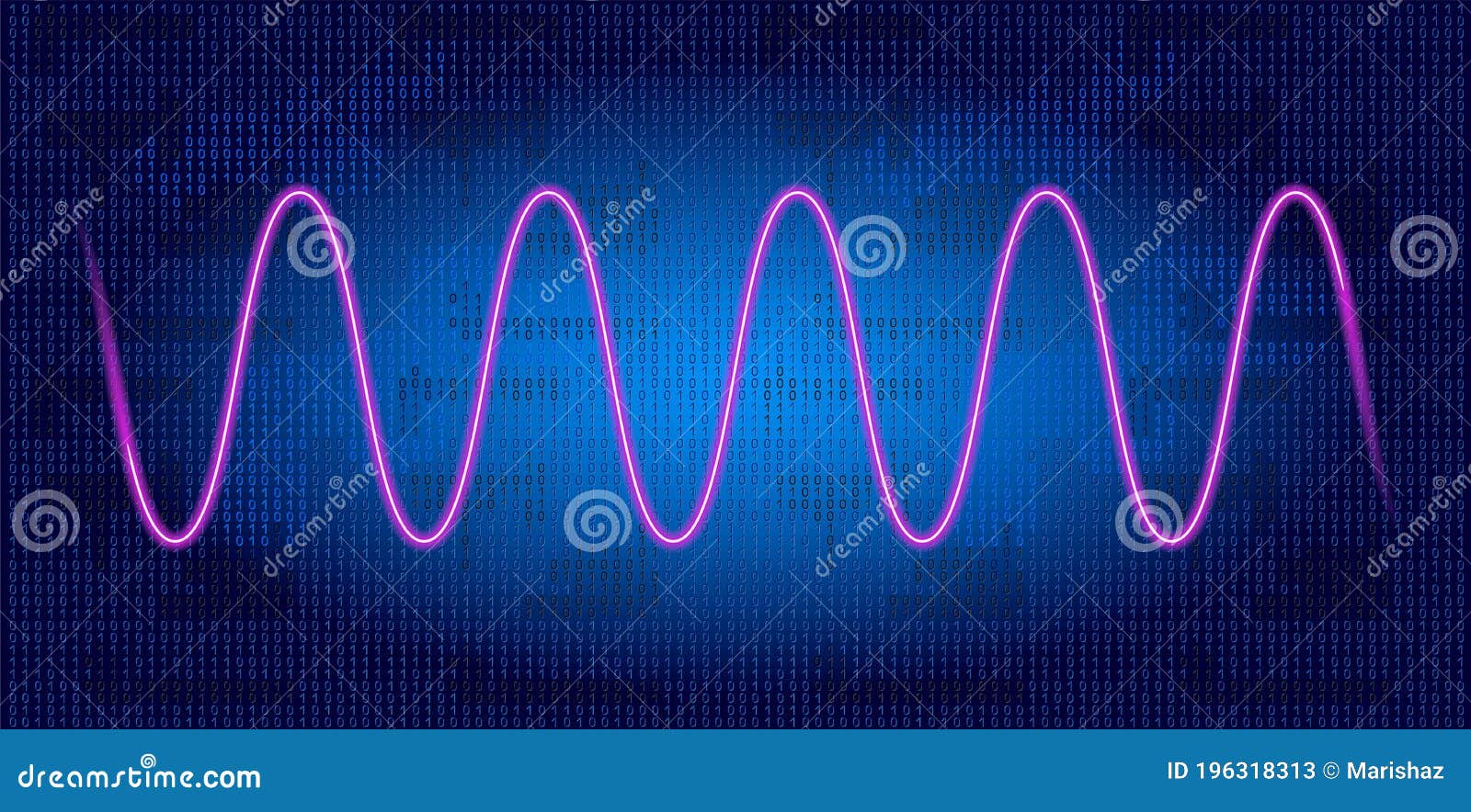 Neon Wave Graph Against Binary Code Background Stock Vector ... Neon Wave Graph Against Binary Code Background Stock Vector ...