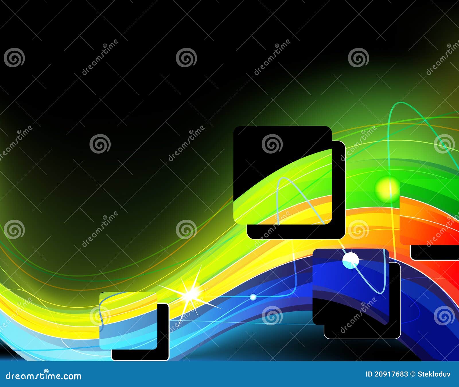 Neon waves stock vector. Illustration of creative, gradient - 20917683