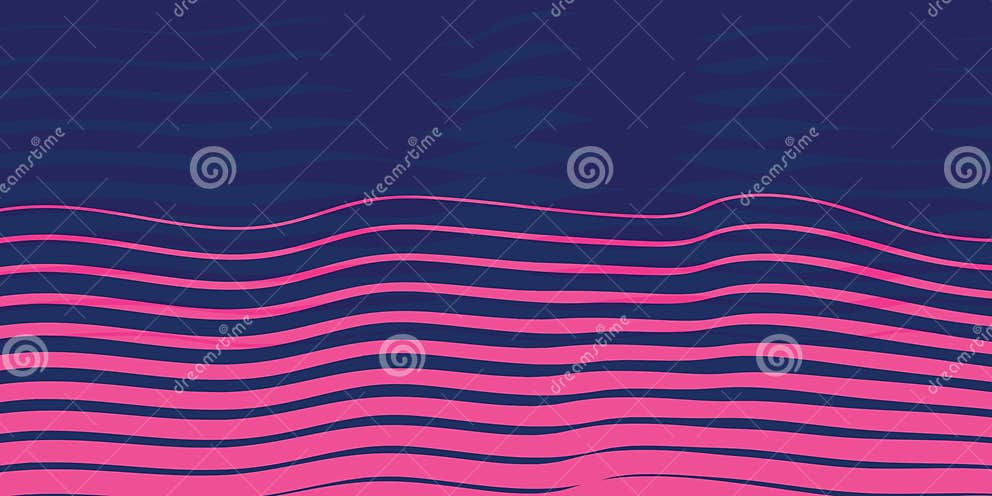 Neon Waves: a Bold Abstract Pattern of Pink and Blue Fading Horizontal ...