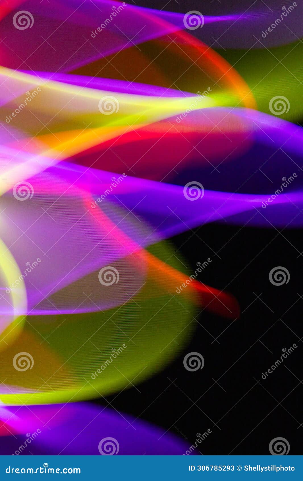 Neon Wavy Rainbow Swirls and Lines on Black Background Stock Image ...
