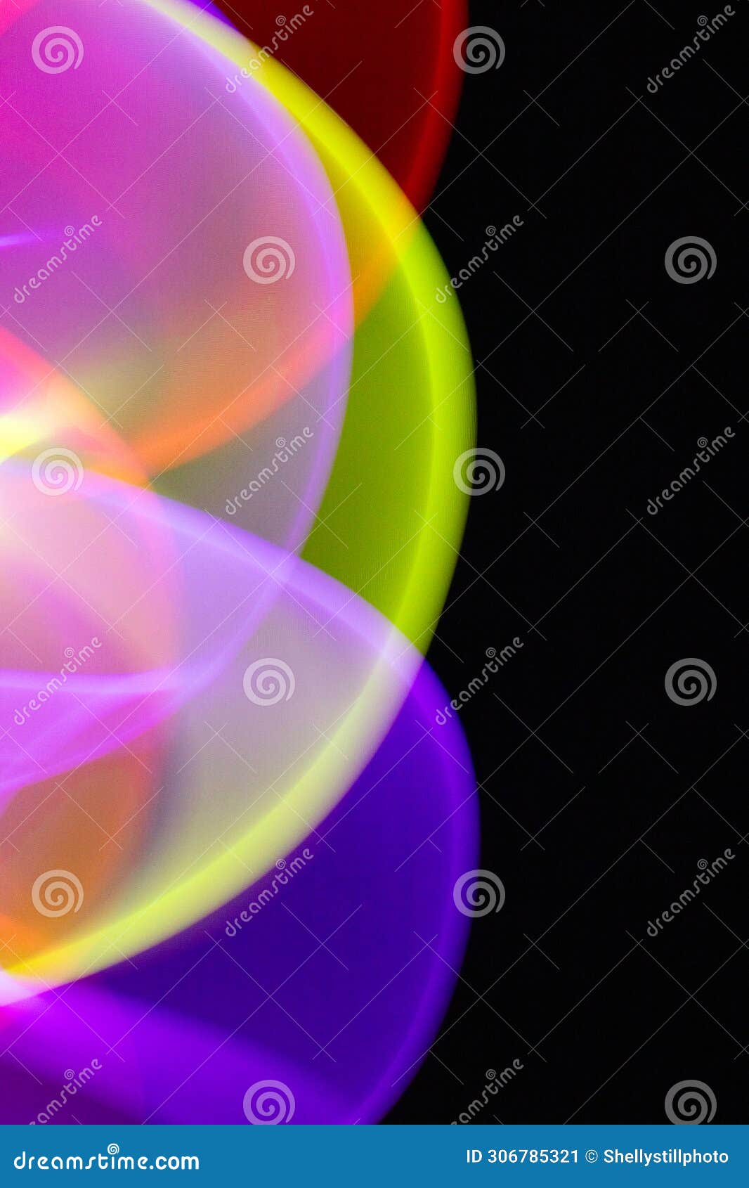 Neon Wavy Rainbow Swirls and Lines on Black Background Stock Image ...