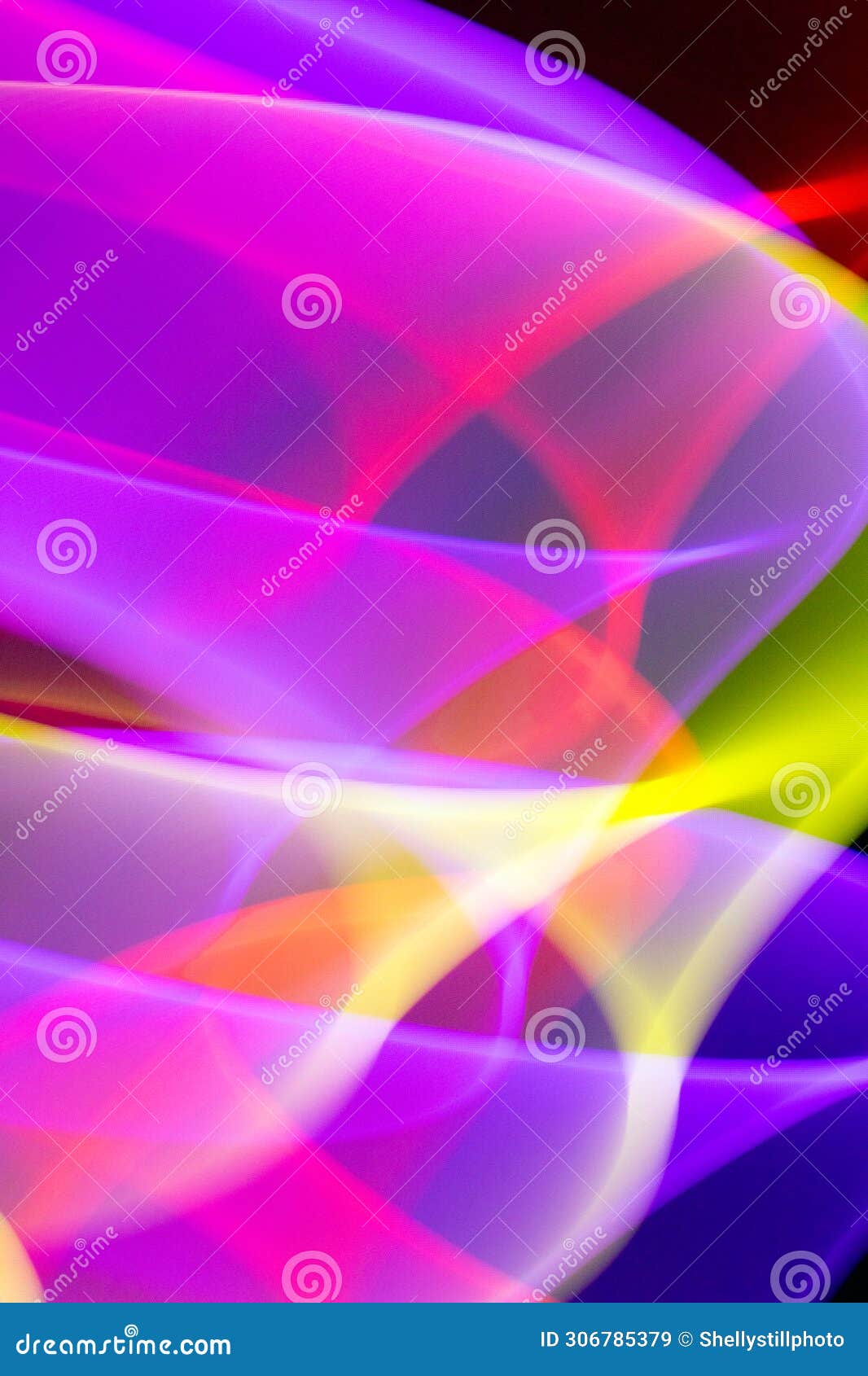 Neon Wavy Rainbow Swirls and Lines on Black Background Stock Image ...