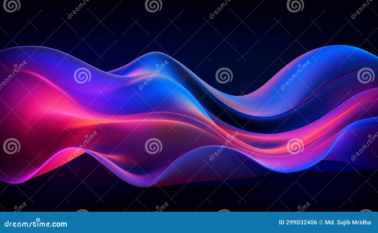 A Neon Wavy Shape Background. the Rhythmic and Fluid Design of the Wavy ...
