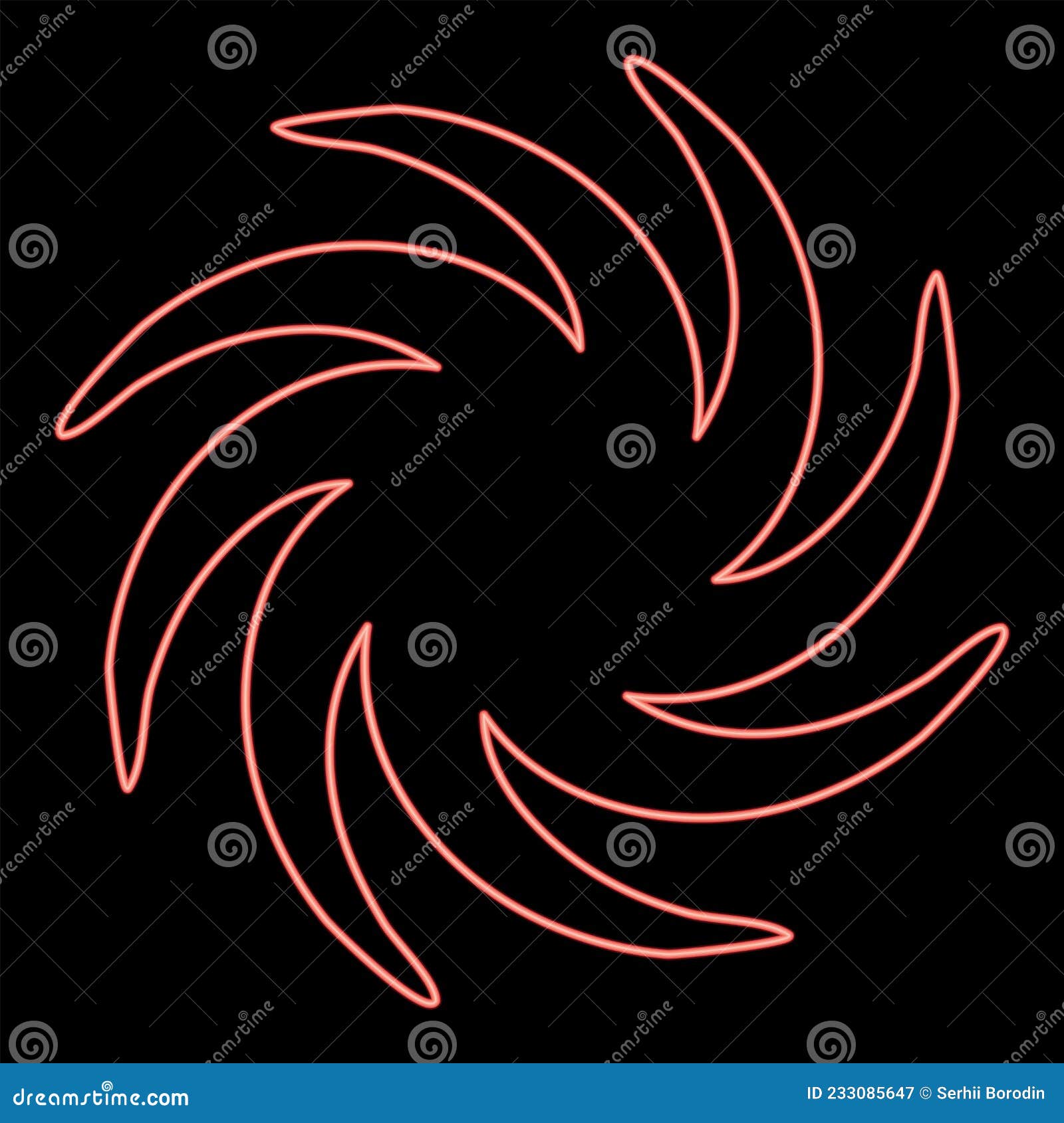 Neon Whirpool Red Color Vector Illustration Flat Style Image Stock ...