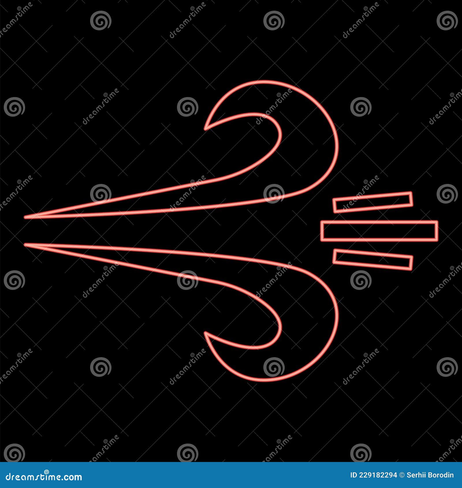 Neon Wind Red Color Vector Illustration Flat Style Image Stock Vector ...