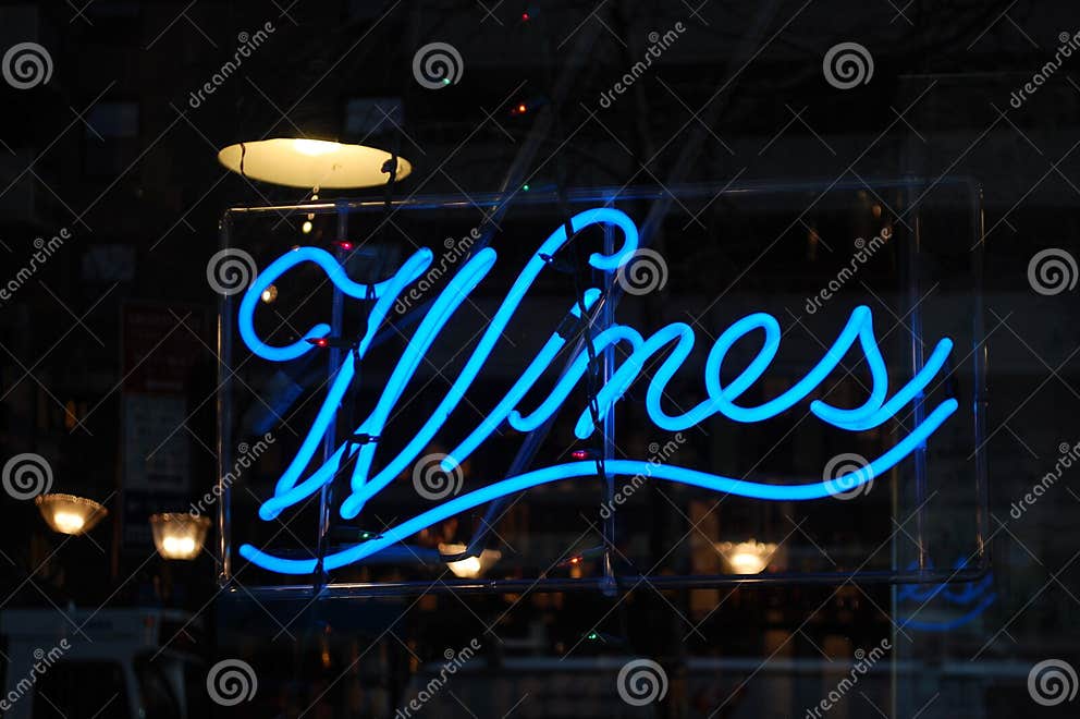 Neon Wines Sign stock image. Image of drink, advertise - 22673235