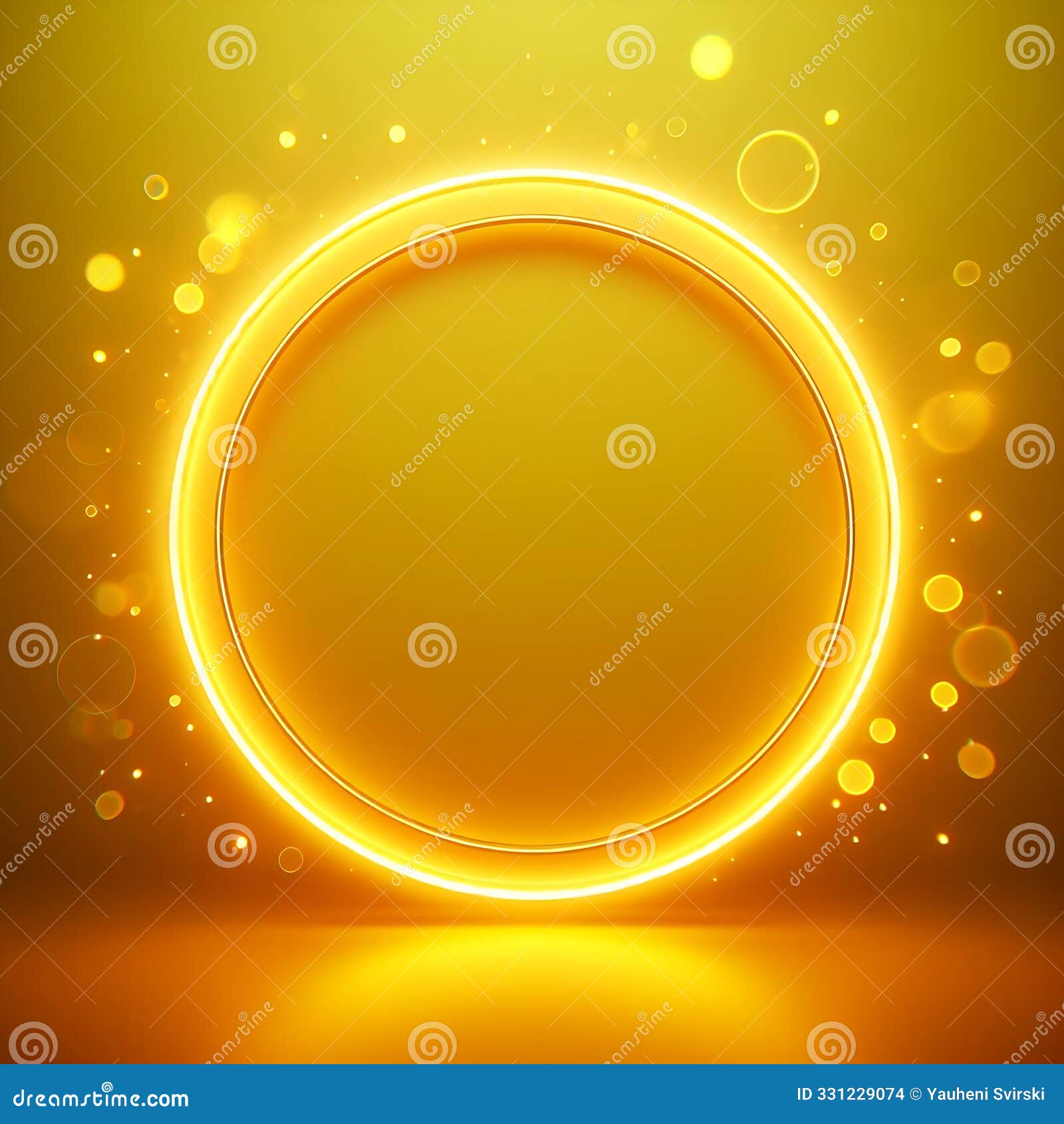 A Neon Yellow Circle with a Lot of Light Shining on it Stock ...