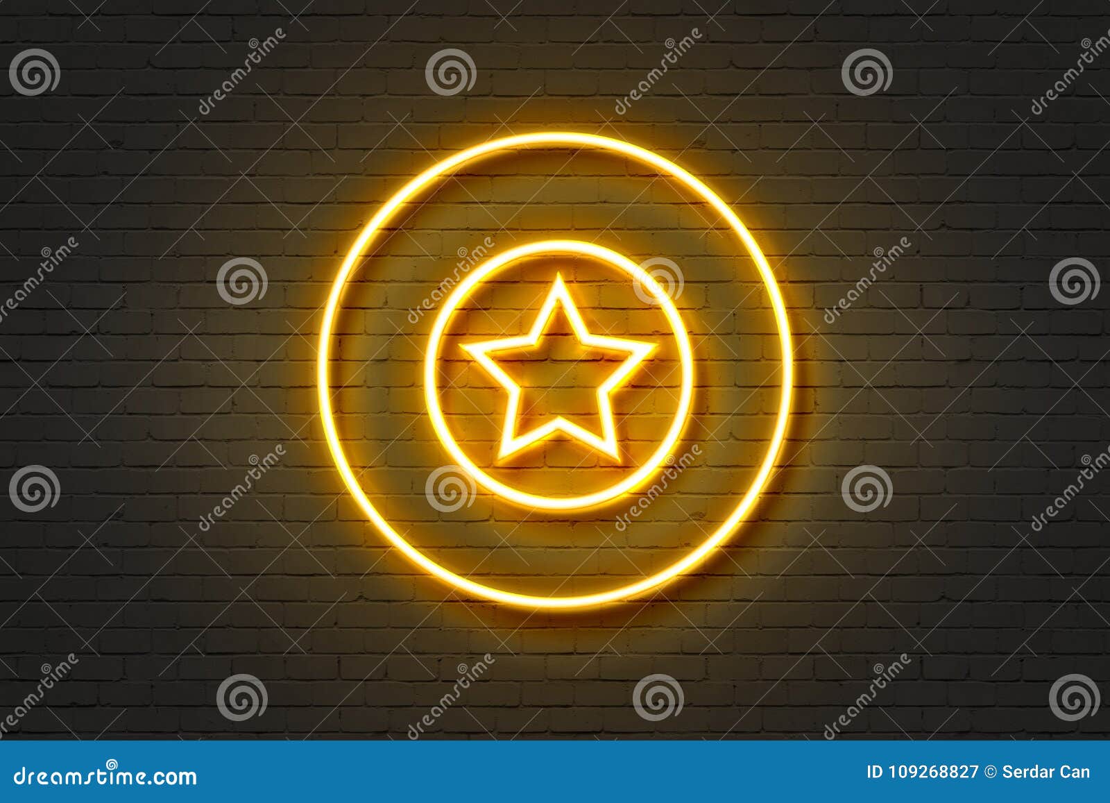 Neon light icon star stock illustration. Illustration of awards - 109268827