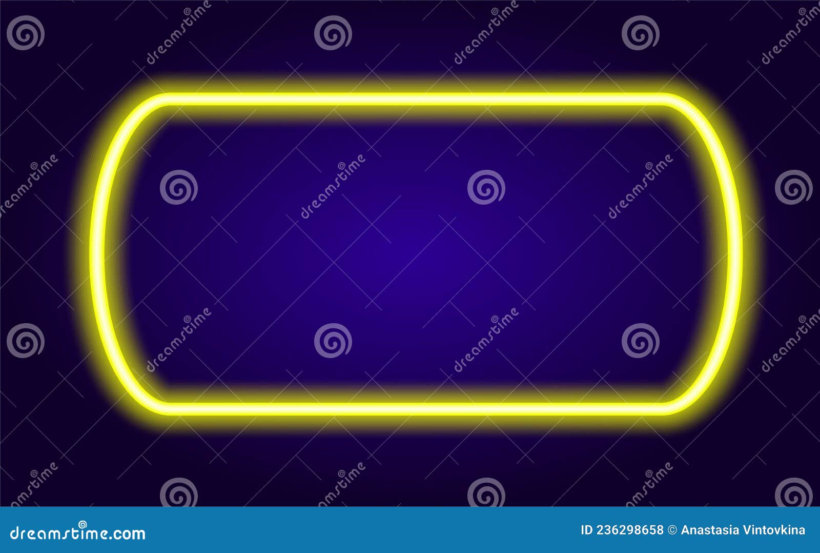 Neon Yellow Rectangle. Vector Illustration of a Bright Rectangular ...