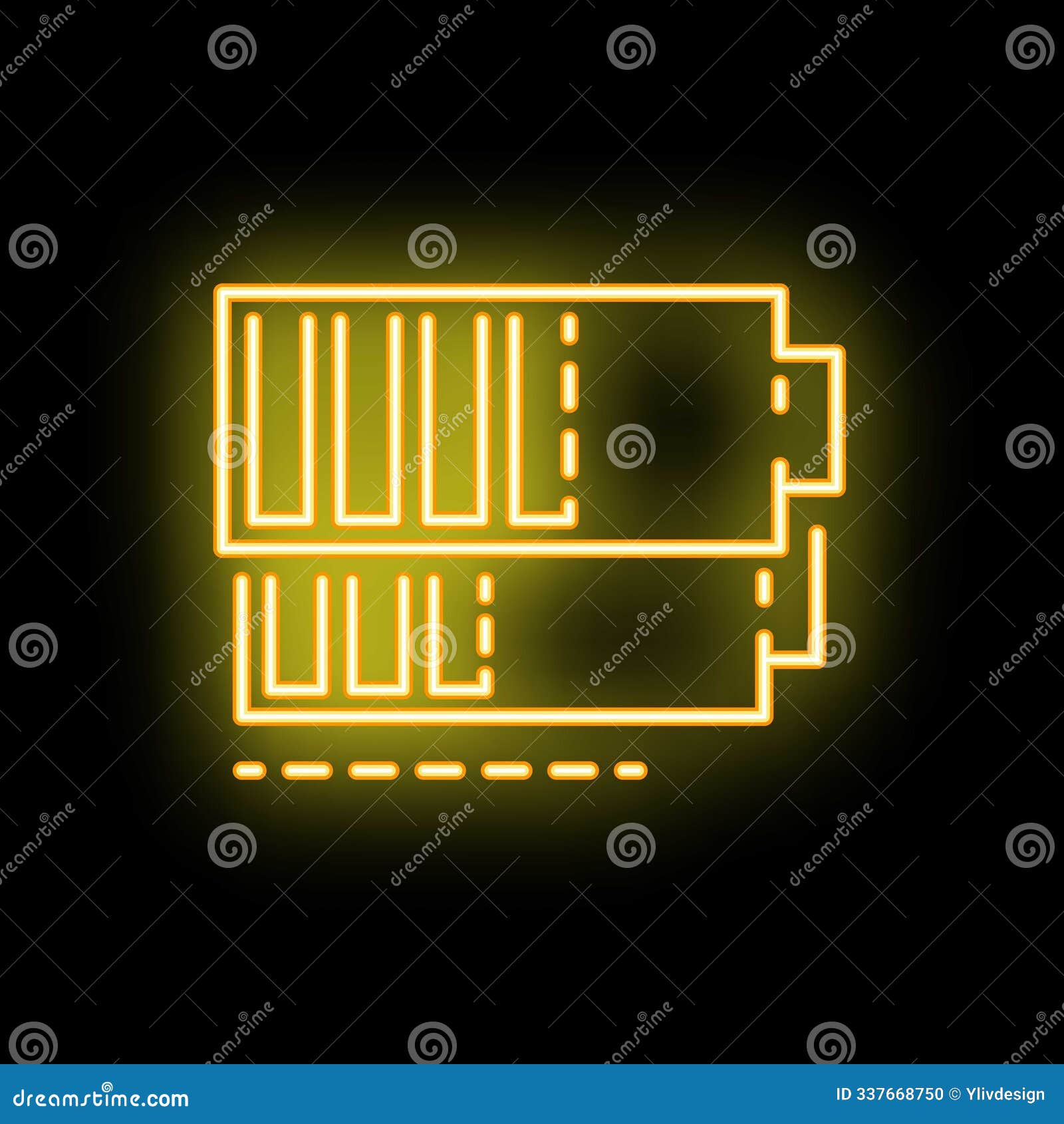 Neon Yellow Server Icon Glowing Against a Black Background Stock Photo ...