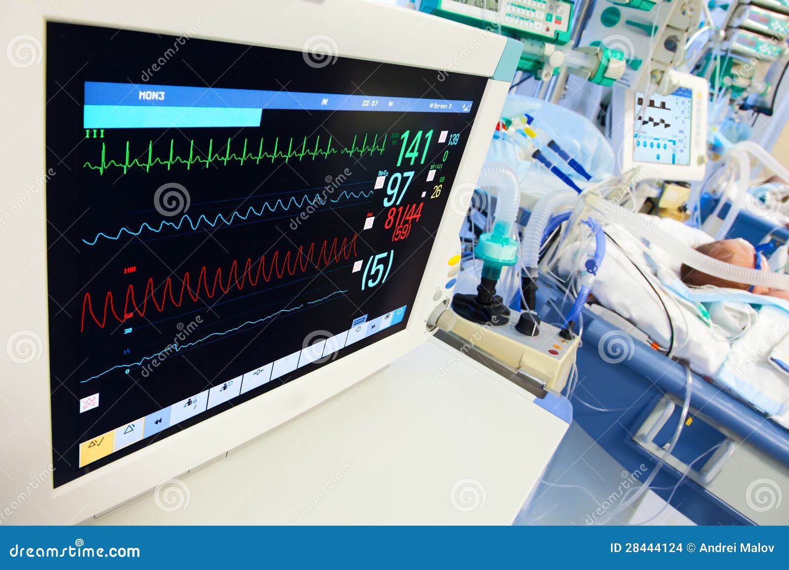 Neonatal ICU with ECG Monitor Stock Photo - Image of emergency ...