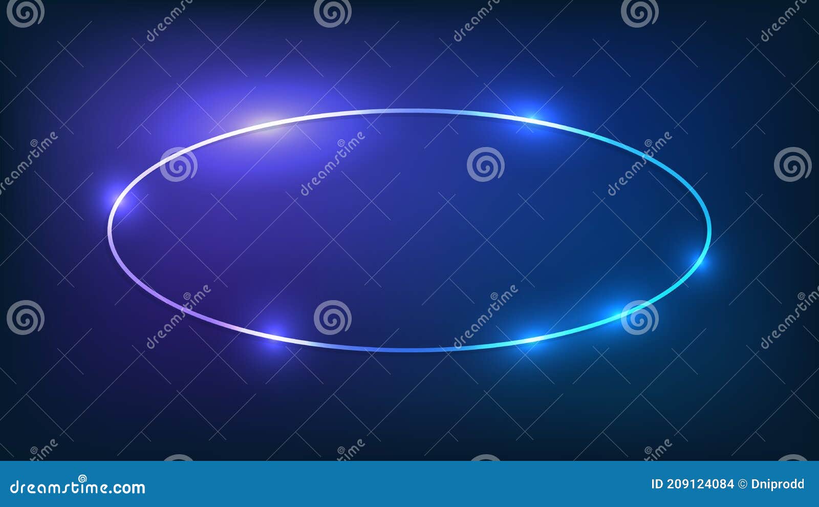 Neon Oval Frame with Shining Effects Stock Vector - Illustration of ...