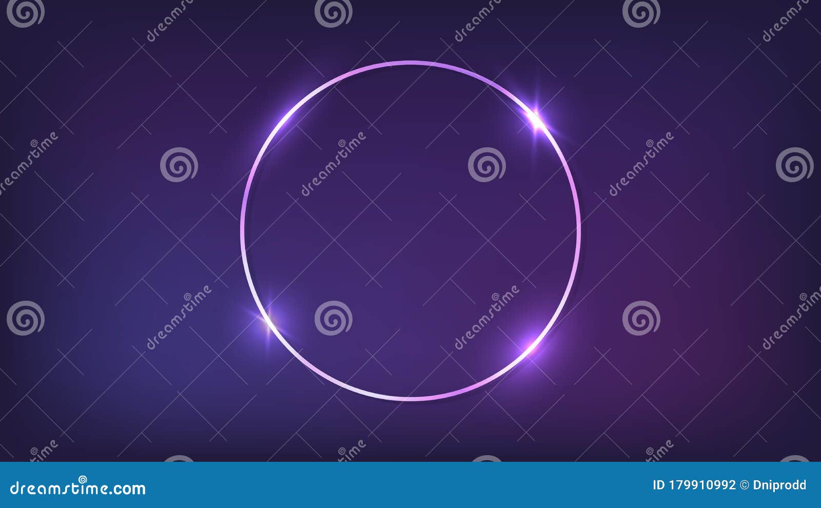 Neon Round Frame with Shining Effects Stock Vector - Illustration of ...