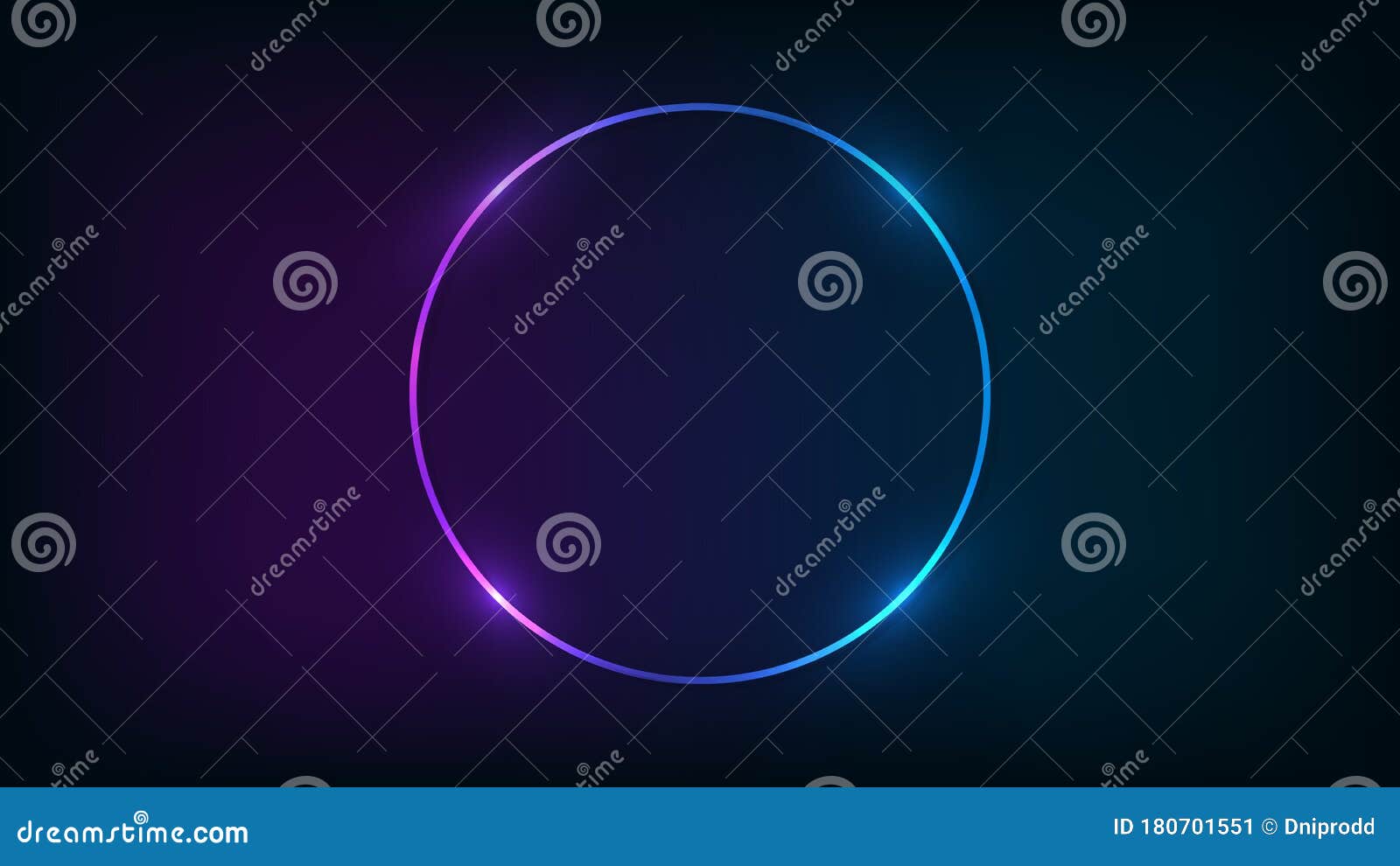 Neon Round Frame with Shining Effects Stock Vector - Illustration of ...