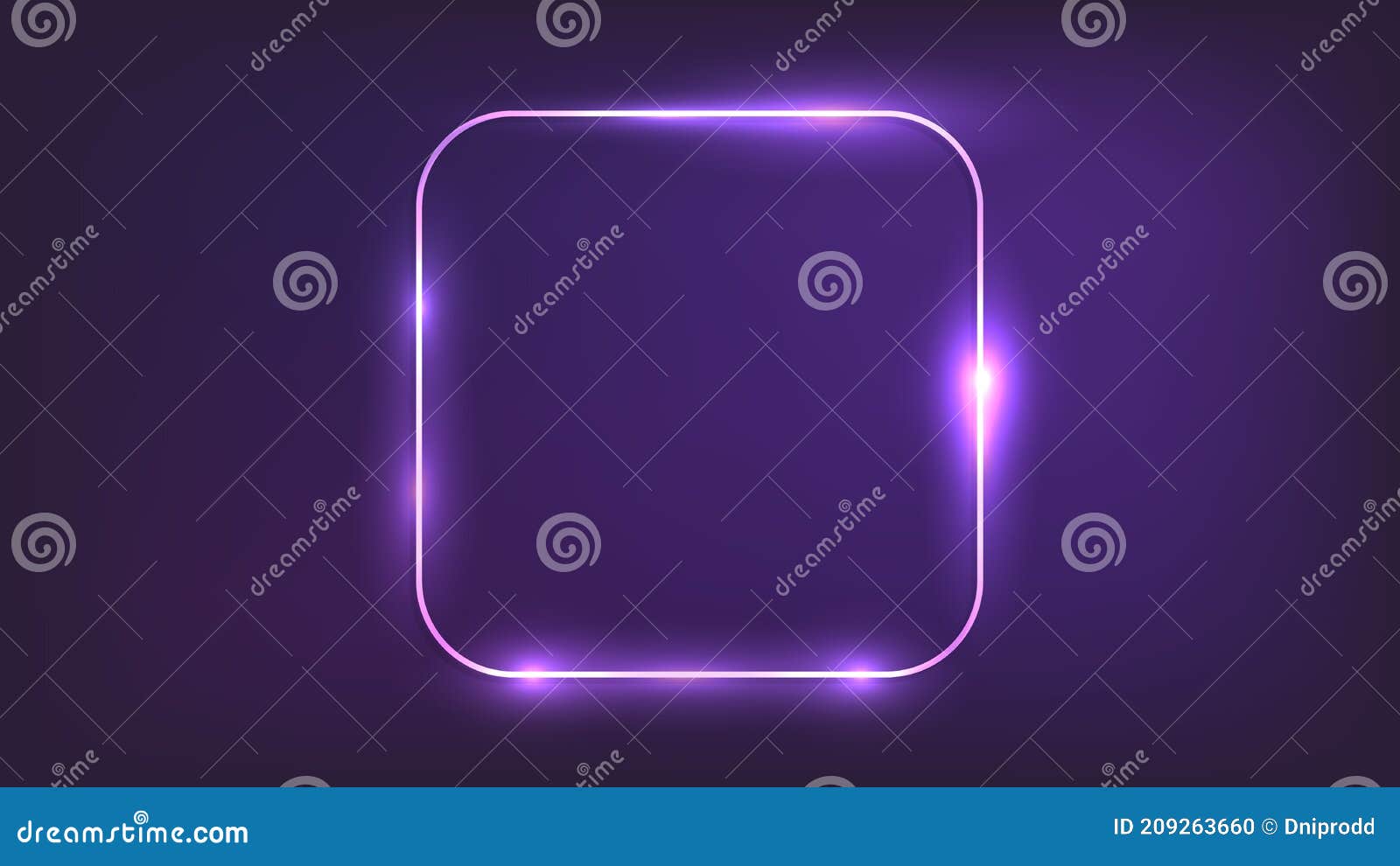 Neon Rounded Square Frame with Shining Effects Stock Vector ...