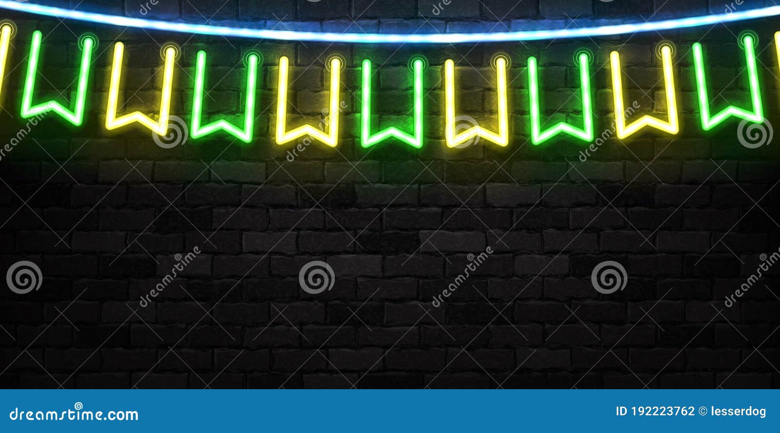 Vector Realistic Isolated Neon Sign of Brazil Party Flags for Template ...
