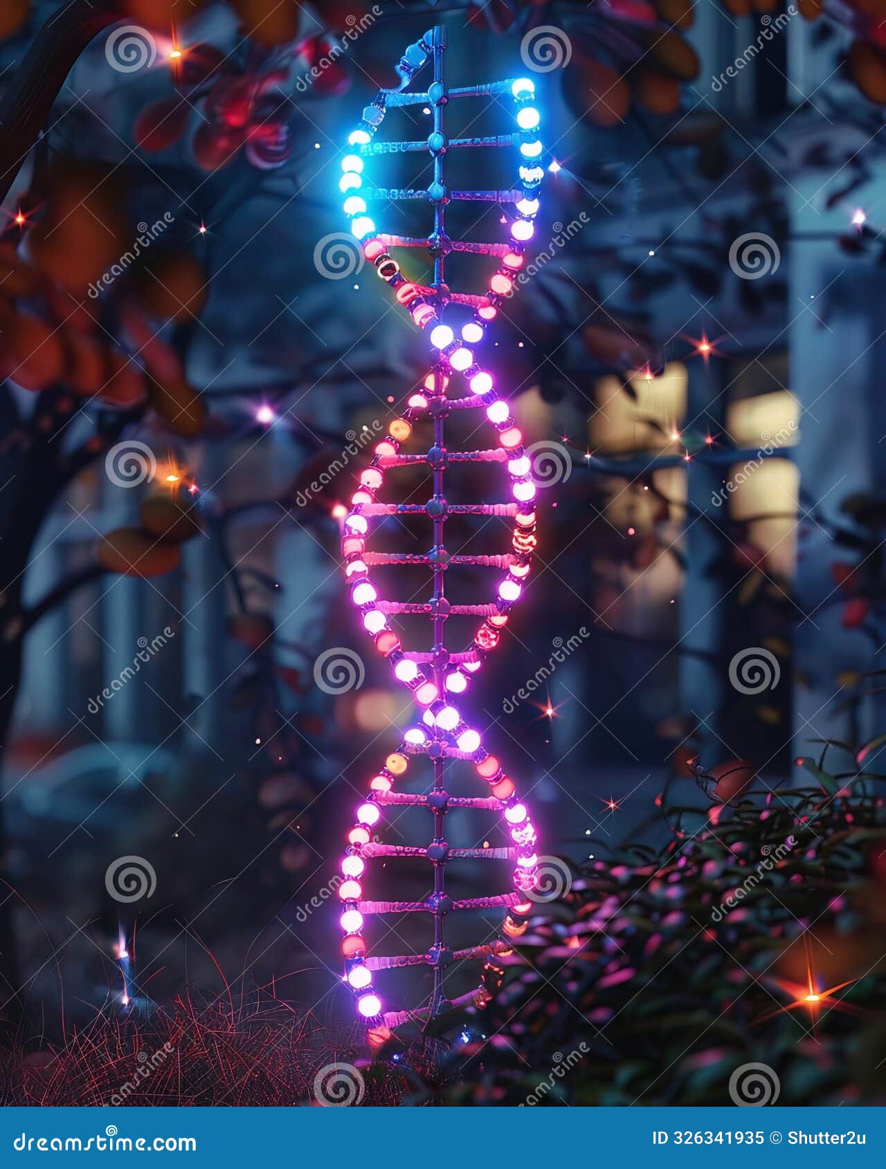 A Neonlit Depiction of a DNA Molecule Symbolizing the Intersection of ...