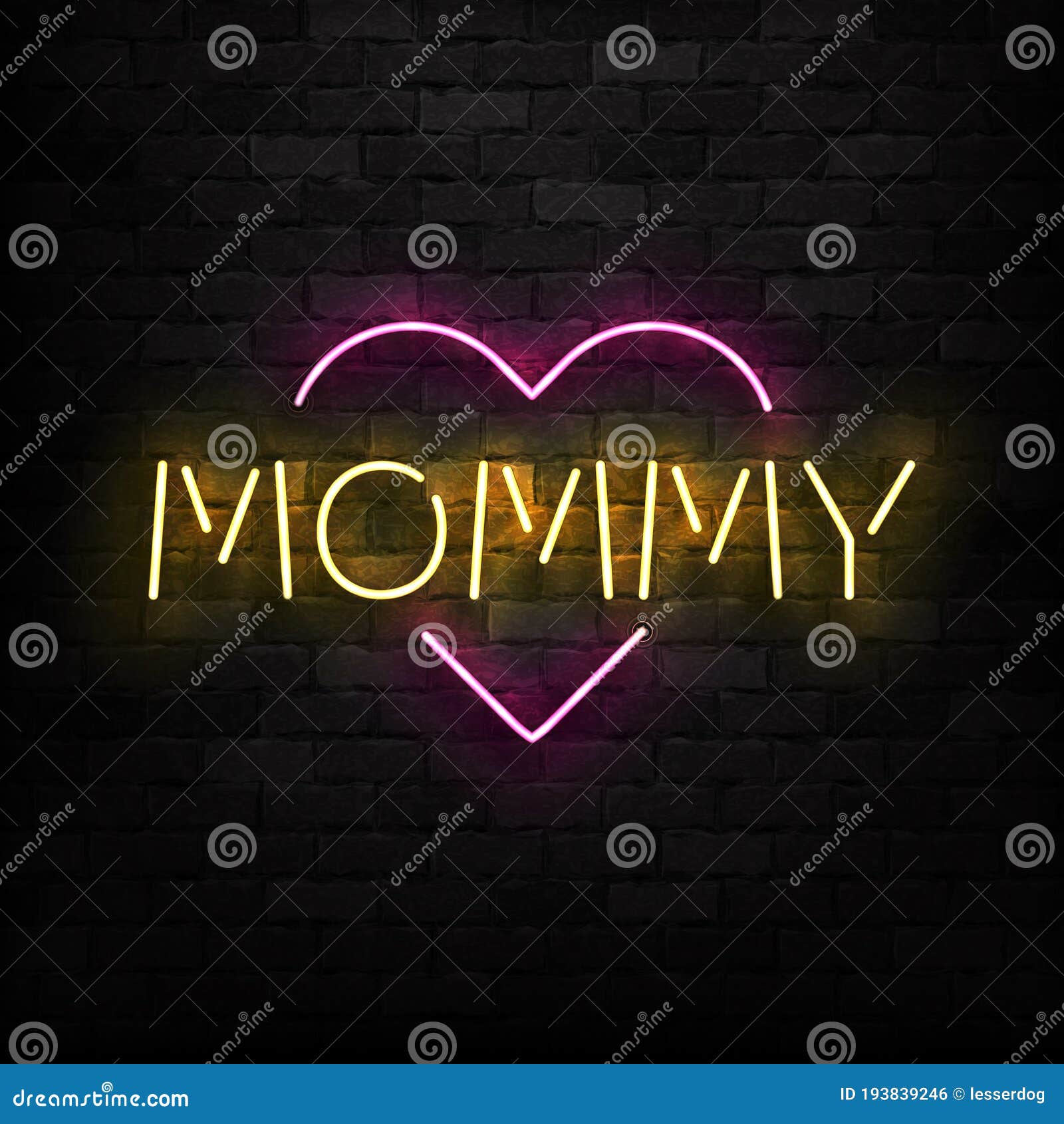 Vector Realistic Isolated Neon Sign of Mothers Day Logo with Heart ...