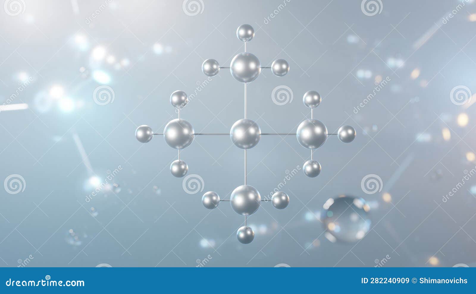 Neopentane Molecular Structure, 3d Model Molecule, 2.2-dimethylpropane ...