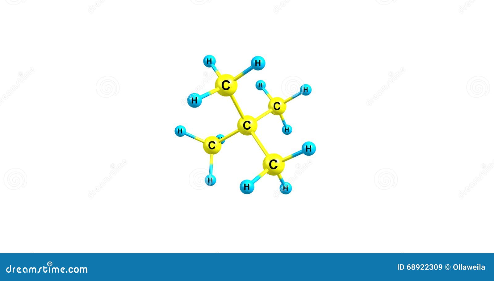 Neopentane Molecular Structure Isolated on White Stock Illustration ...