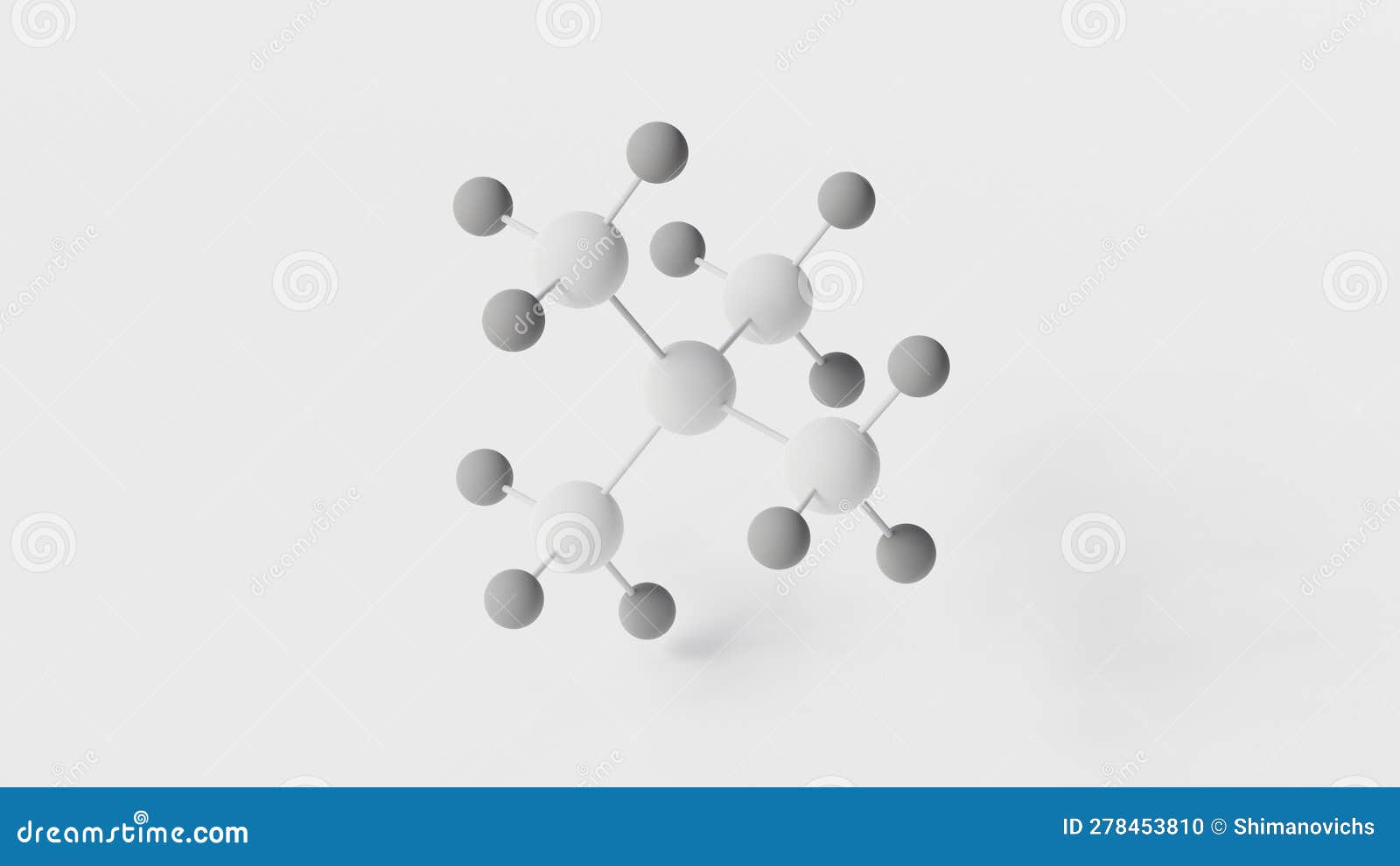 Neopentane Molecule 3d, Molecular Structure, Ball and Stick Model ...