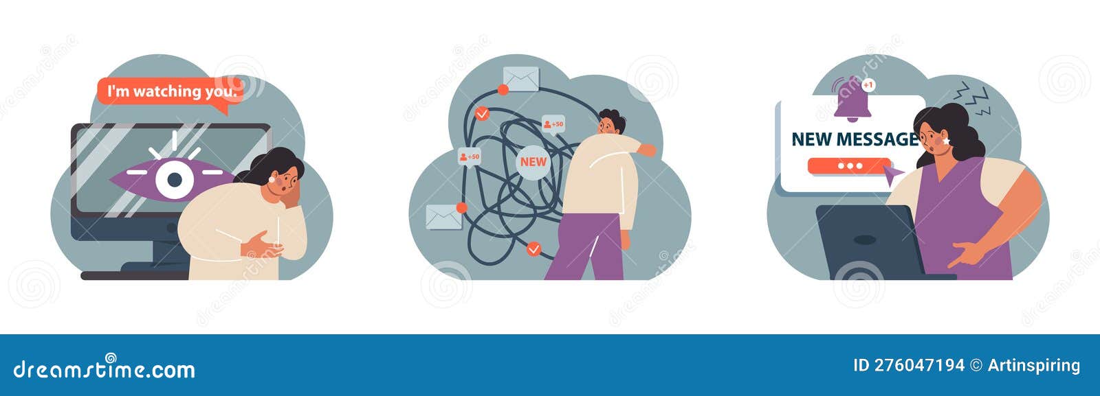 Neophobia, Fear Of Anything New Set. Fixed Mindset, Negative Emotion ...