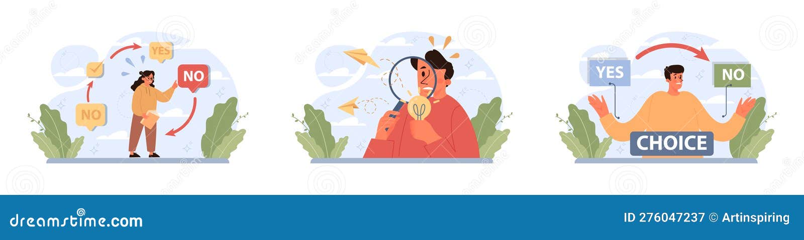 Neophobia, Fear Of Anything New Set. Fixed Mindset, Negative Emotion ...