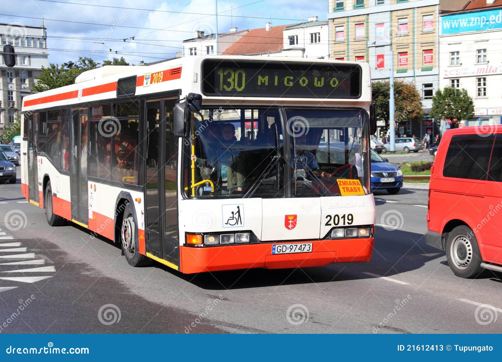 Neoplan bus in Gdansk editorial stock photo. Image of passenger - 21612413