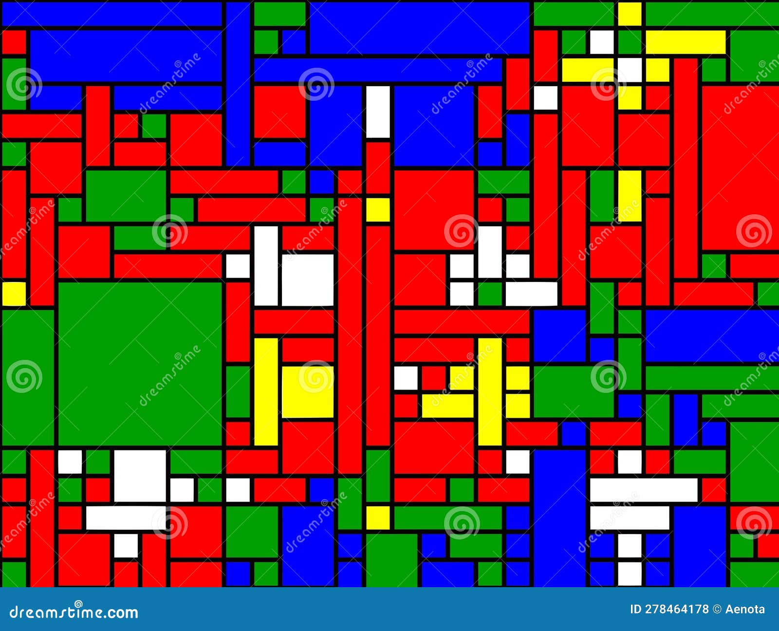 Neoplasticism of Rectangular Pete Mondrian Mosaic Abstract Vector ...