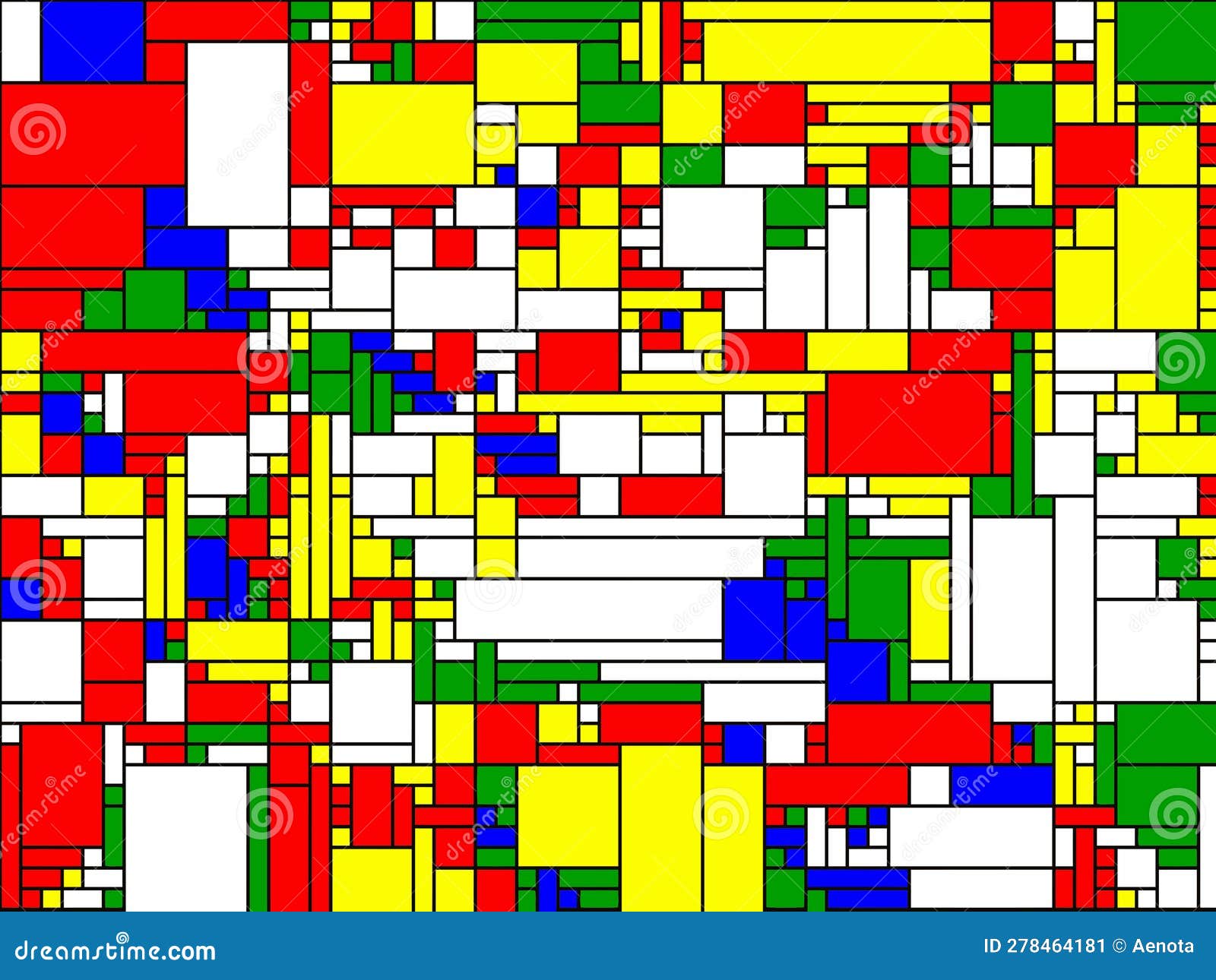 Neoplasticism Of Rectangular Pete Mondrian Mosaic Abstract Vector ...