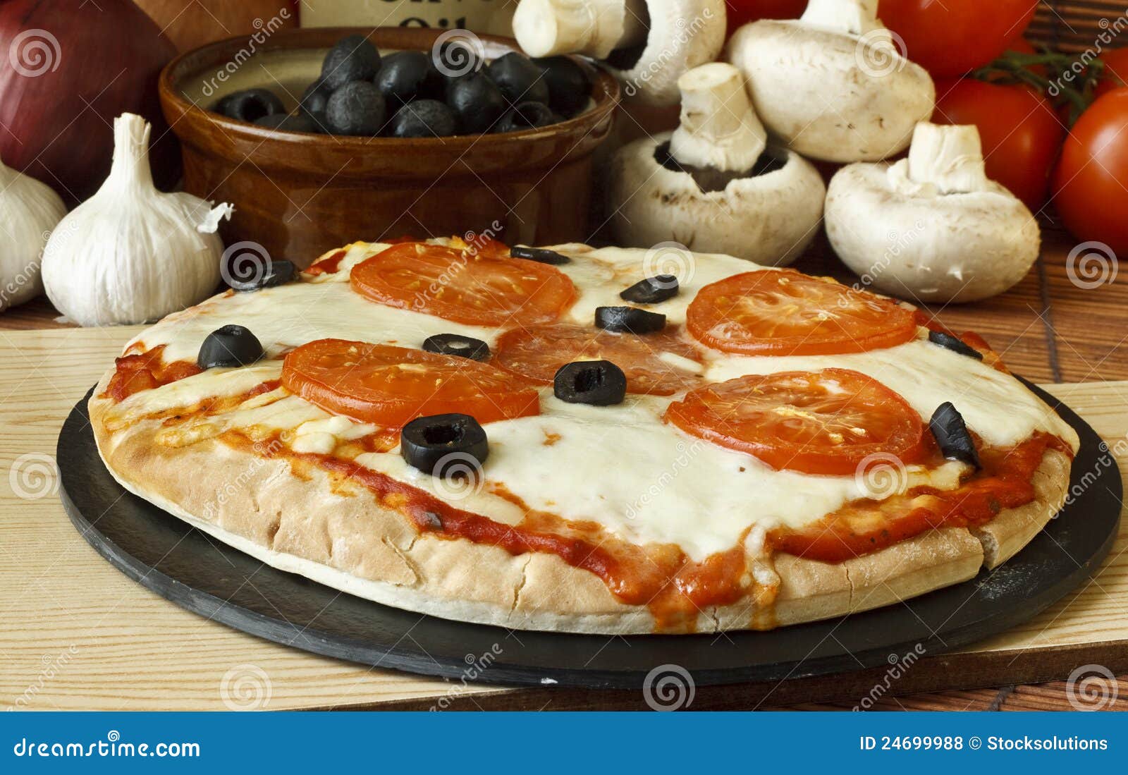 Neopolitan Pizza stock photo. Image of slice, mozzarella - 24699988