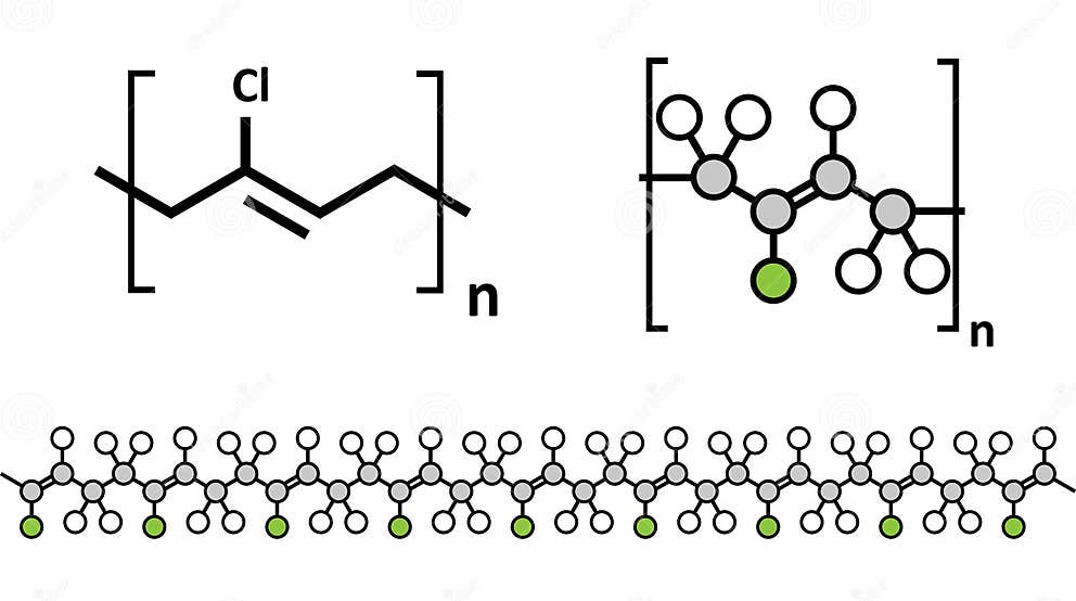 Neoprene Polychloroprene Synthetic Rubber, Chemical Structure. Multiple ...