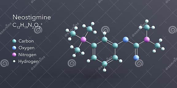Neostigmine Molecule 3d Rendering, Flat Molecular Structure with ...