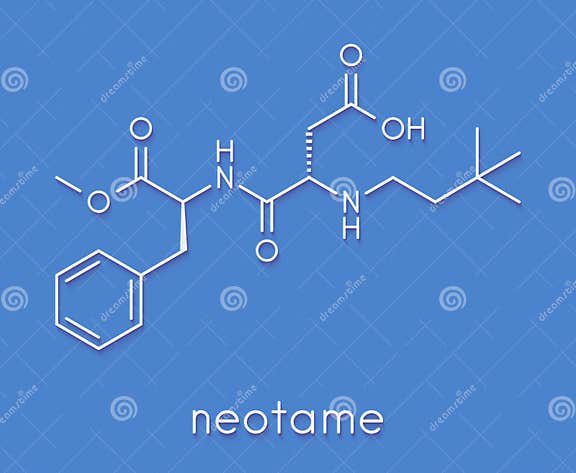 Neotame E961 Sugar Substitute Molecule. Skeletal Formula. Stock ...